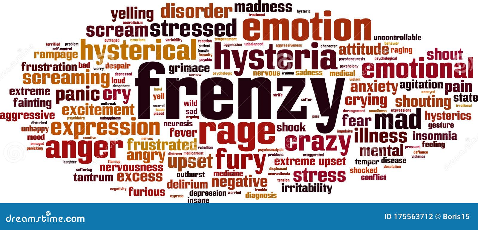 Frenzy word cloud stock vector. Illustration of fear - 175563712