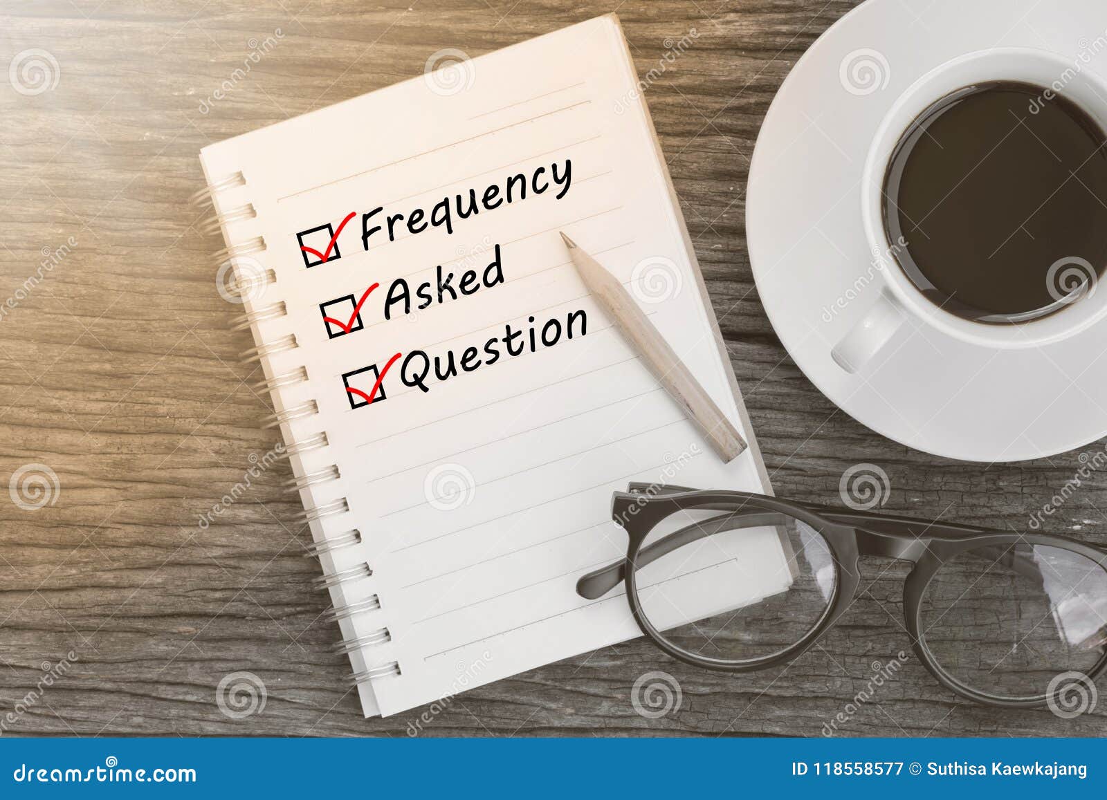 Frequency Asked Question and Check List Marks in Notebook with G Stock ...