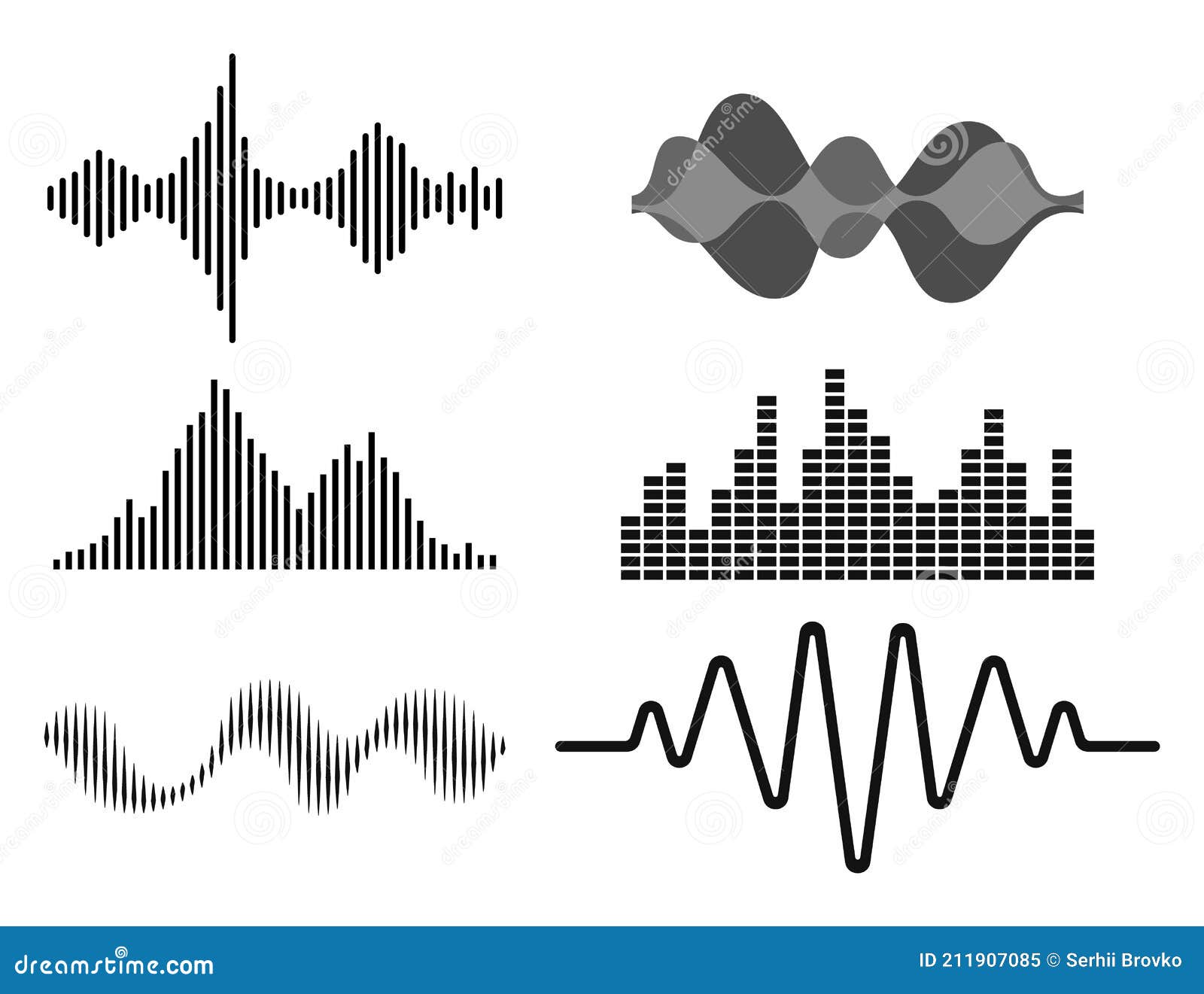 Frequency Audio Waveform, Music Wave HUD Interface Elements, Voice ...