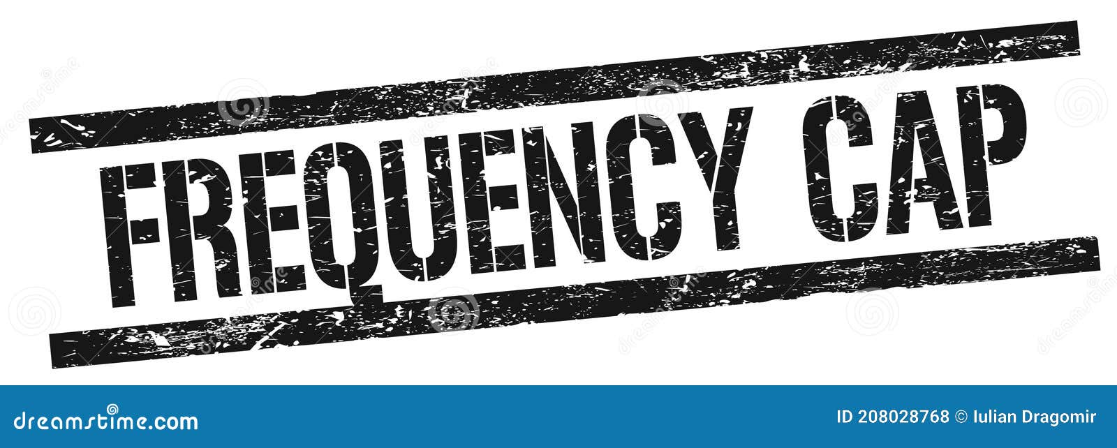 FREQUENCY CAP Text on Black Grungy Rectangle Stamp Stock Illustration ...