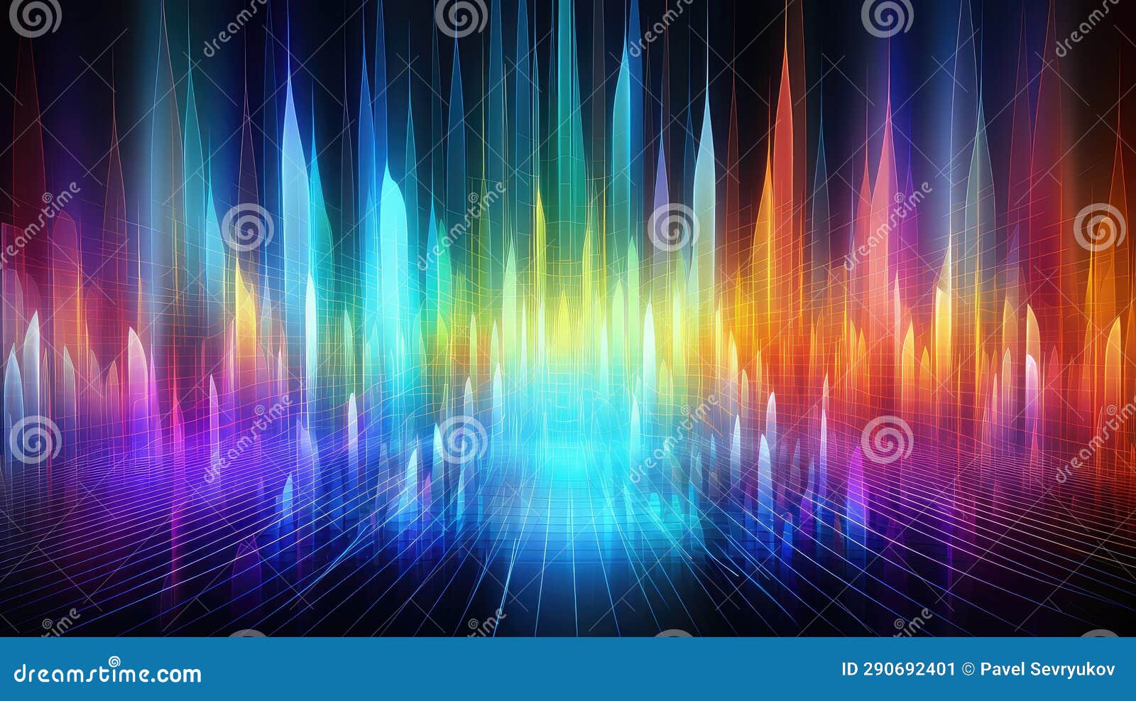 Frequency Colorful Geometric Shapes Background. Waves Like Shapes ...