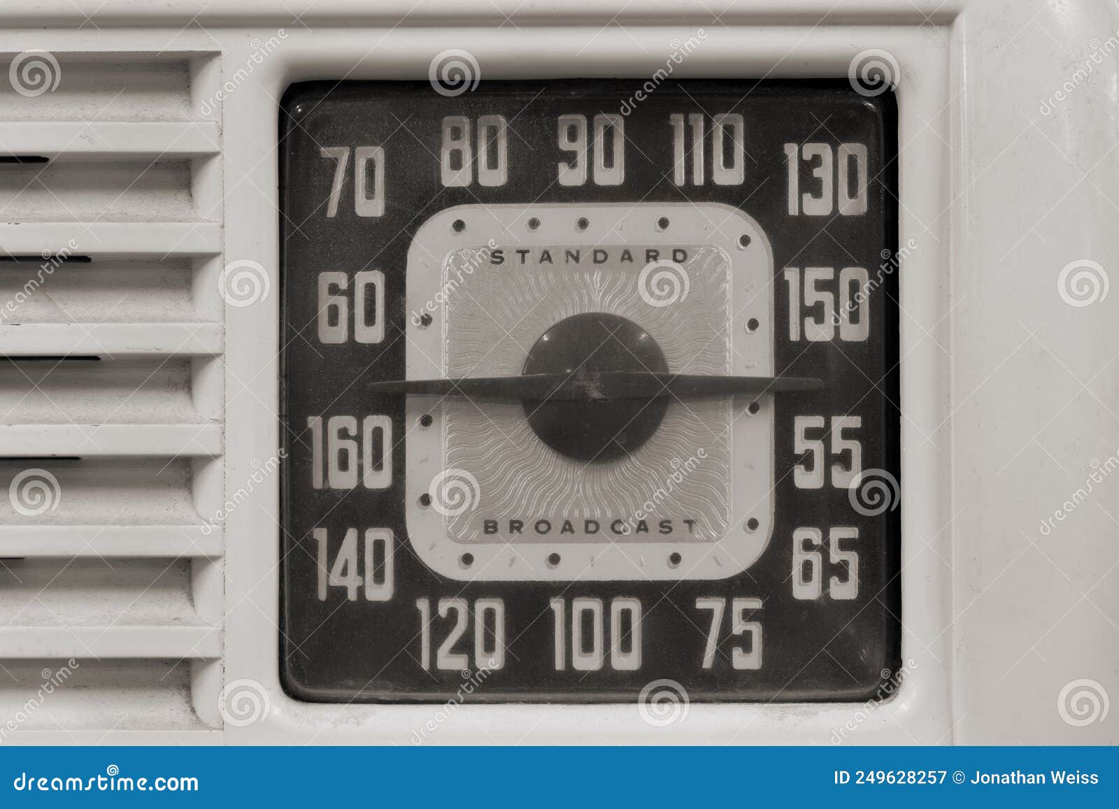 Am Frequency Dial on an Antique Radio from the 40s. am Operates between ...