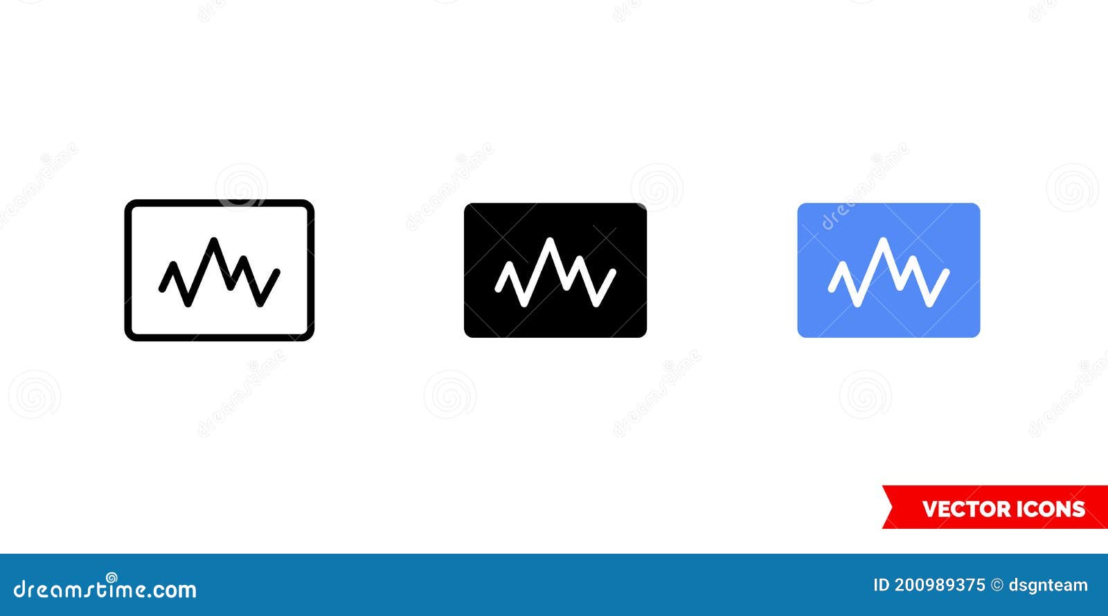 Frequency Icon of 3 Types Color, Black and White, Outline. Isolated ...