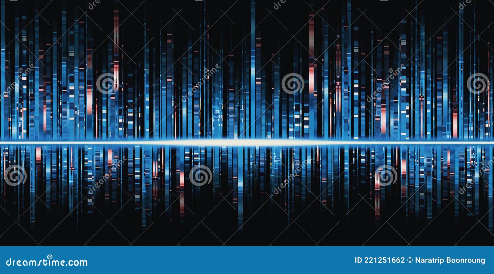 Frequency Spectrum of Music Blue Sound Wave Equalizer Light Stripes 3d ...