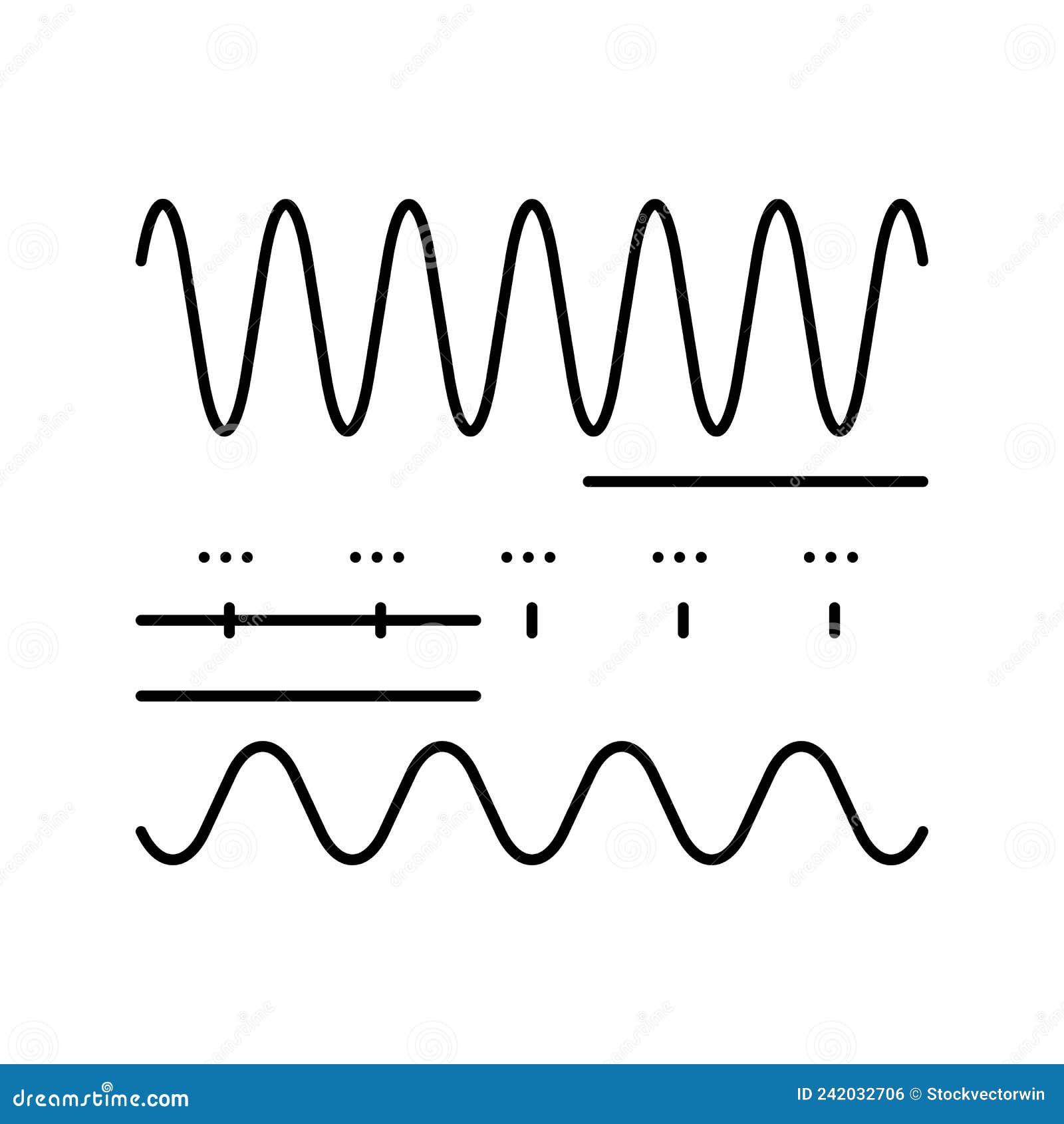 Frequency Telecommunication Line Icon Vector Illustration Stock Vector ...