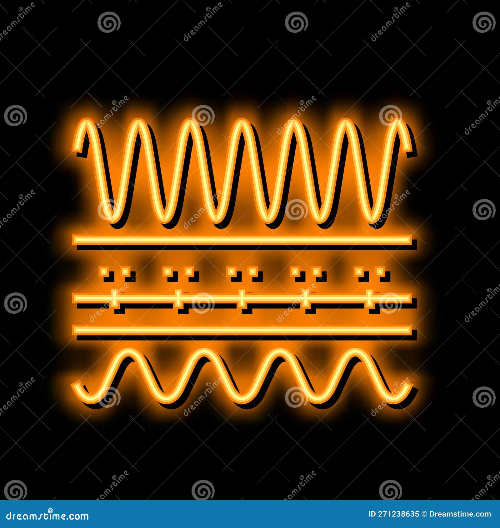 Frequency Telecommunication Neon Glow Icon Illustration Stock Vector ...