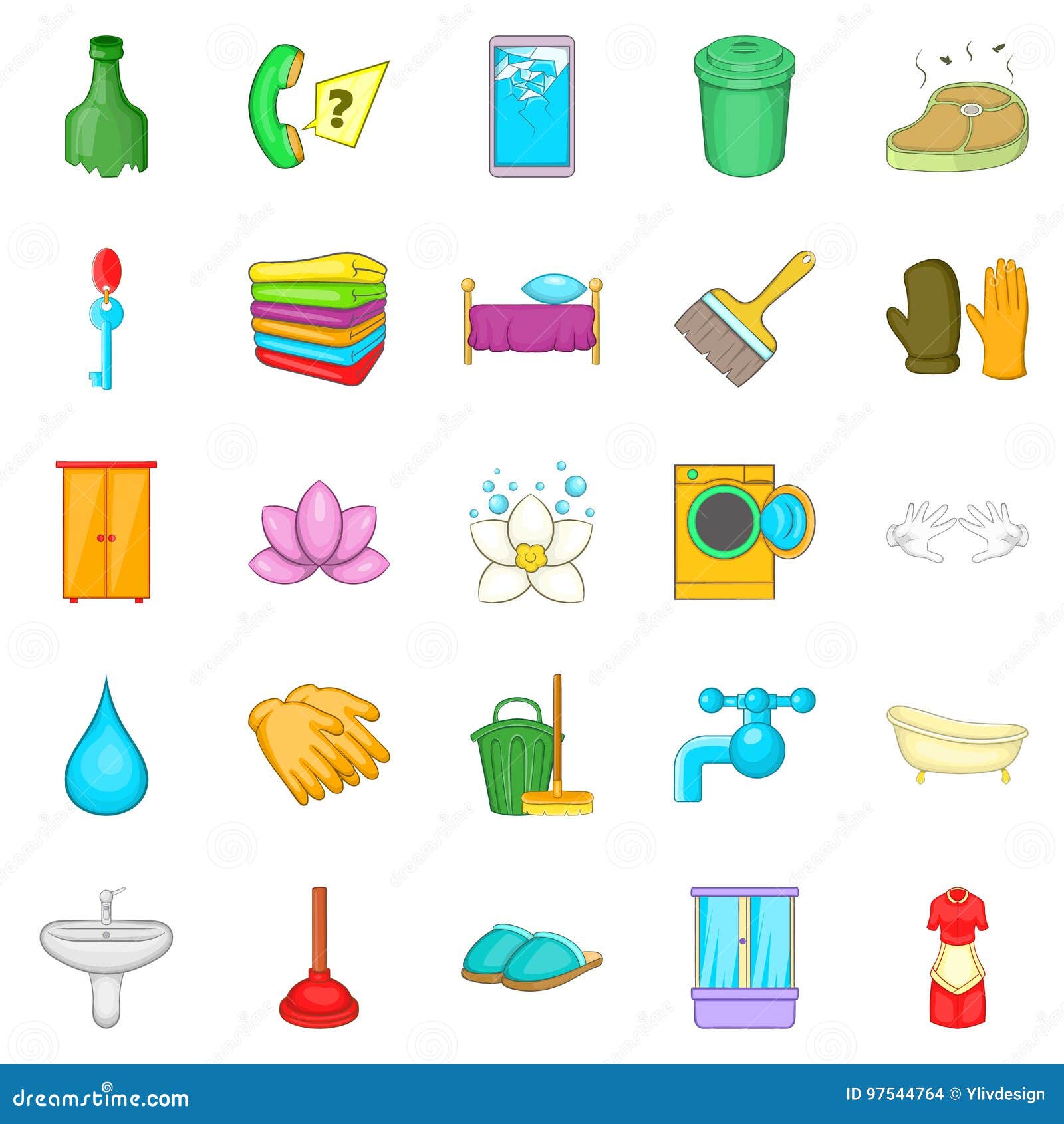 Frequenter Icons Set, Cartoon Style Stock Vector - Illustration of ...