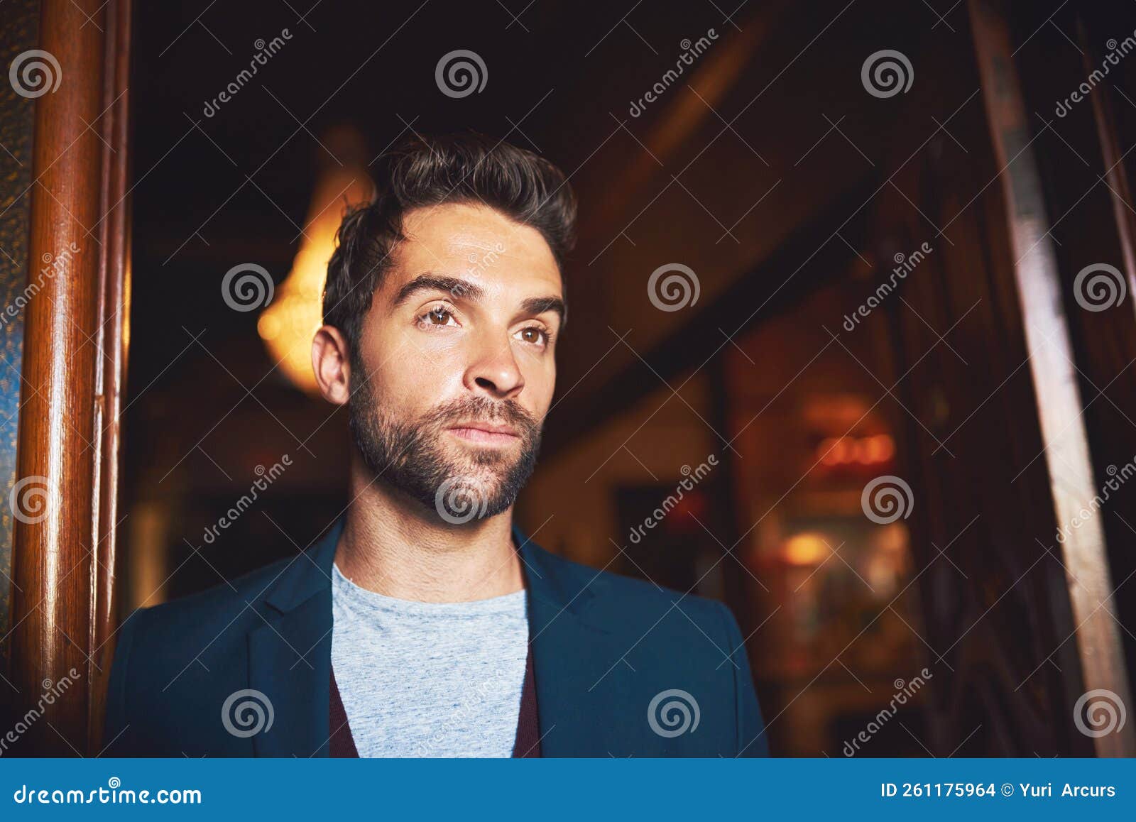 Frequenting His Favourite Bar. a Young Man Standing in a Bar. Stock ...