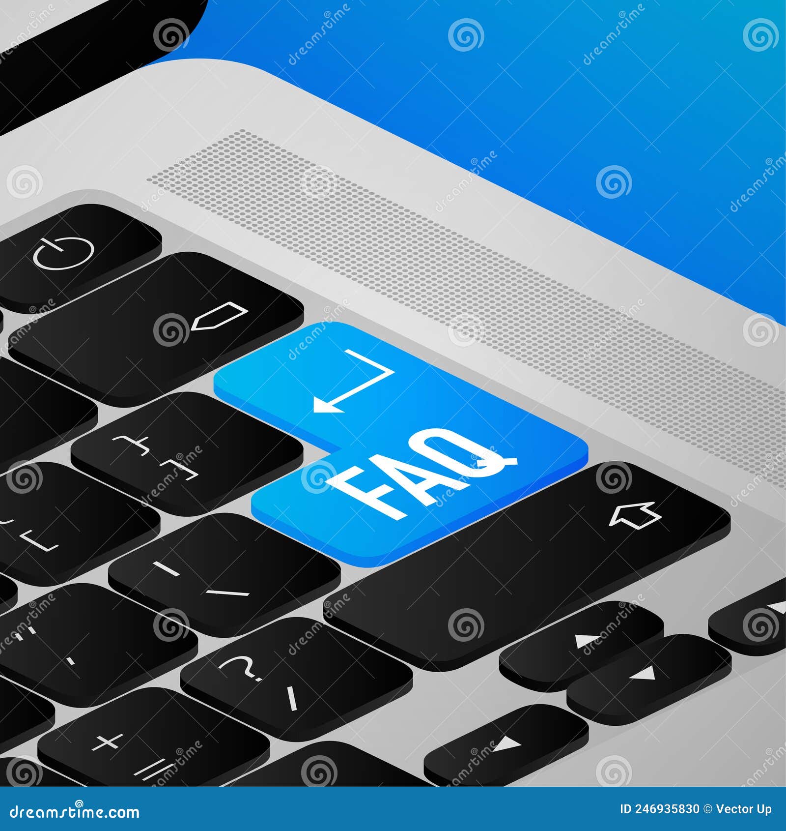 Frequently Asked Questions FAQ Label. Flat Blue Button. Stock Vector ...