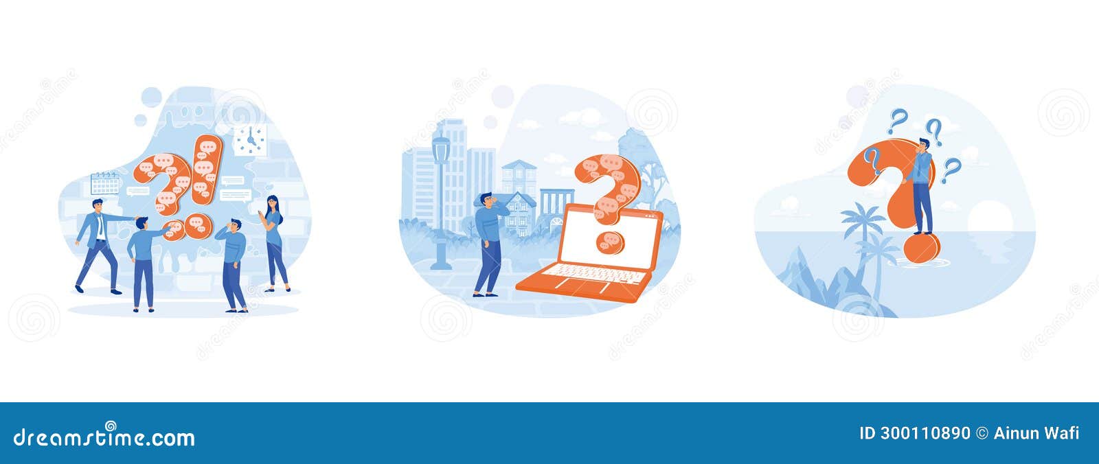 Frequently Asked Questions FAQ. Person Asking Question. Thinking or ...