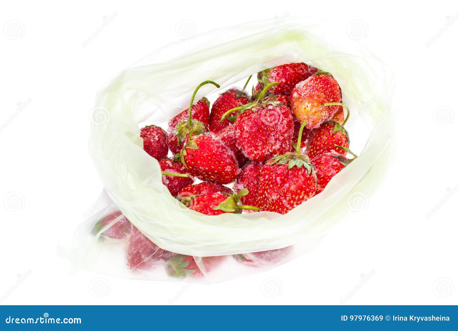 Fresas Congeladas En El Fondo Blanco Imagen de archivo - Imagen de ...