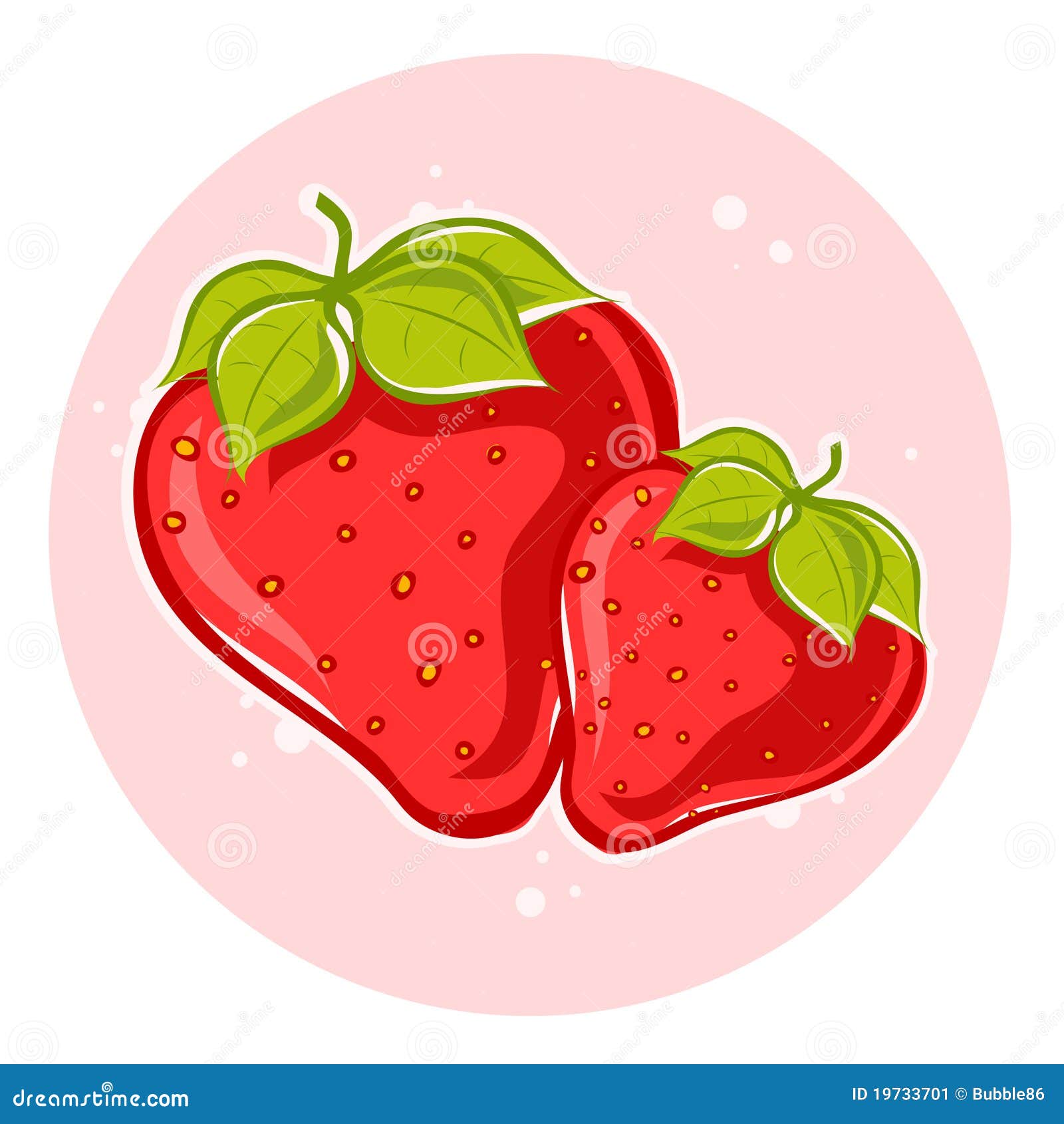 Fresas en fondo rosado stock de ilustración. Ilustración de fresa ...
