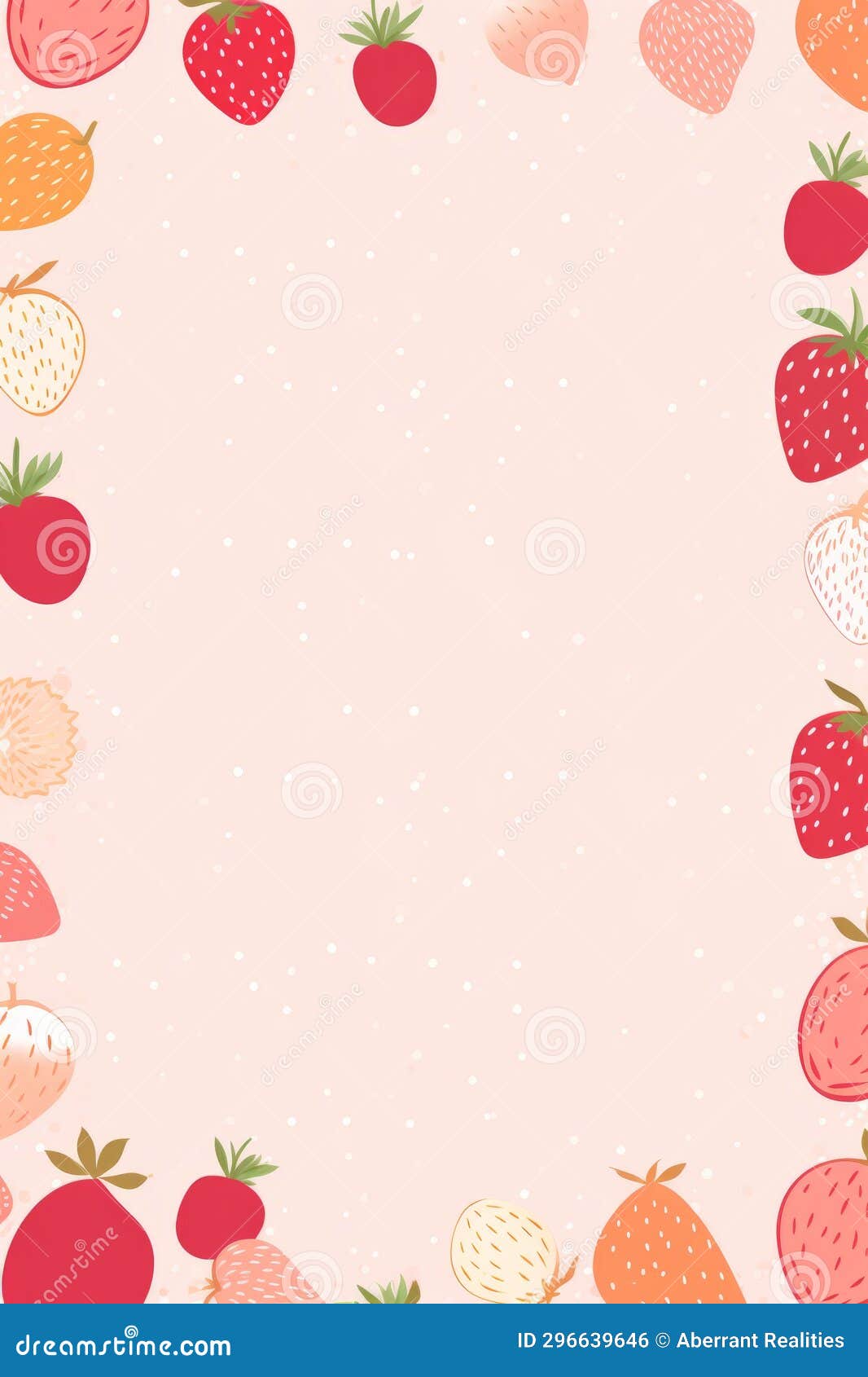 Fresas Y Fresas De Fondo Rosa Stock de ilustración - Ilustración de ...