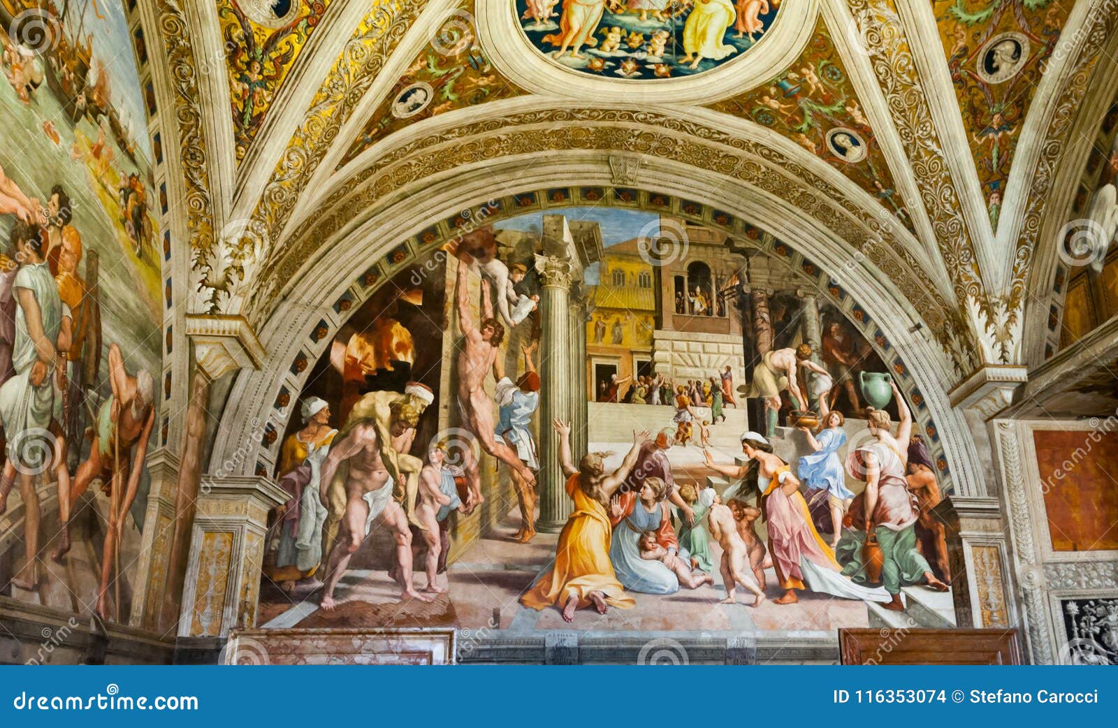 Fresco church in Rome stock photo. Image of rococo, europe - 116353074