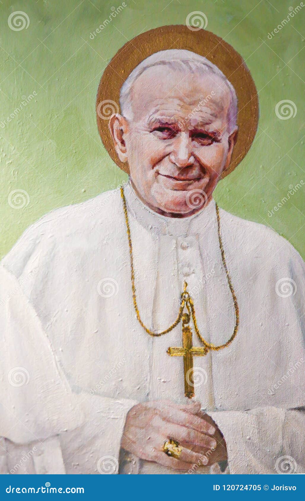 Fresco De Papa Juan Pablo II Imagen editorial - Imagen de pintura ...