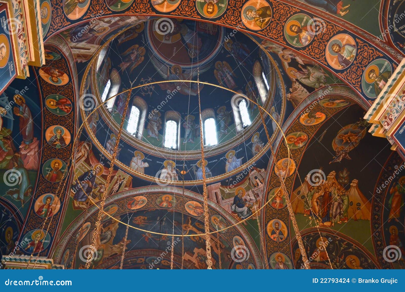 Fresco Dome at Orthodox Church in Kragujevac Stock Photo - Image of ...