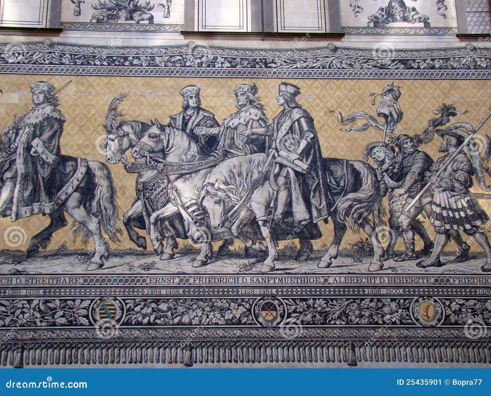 Fresco with Medieval Monarchs Stock Image - Image of prince, wall: 25435901