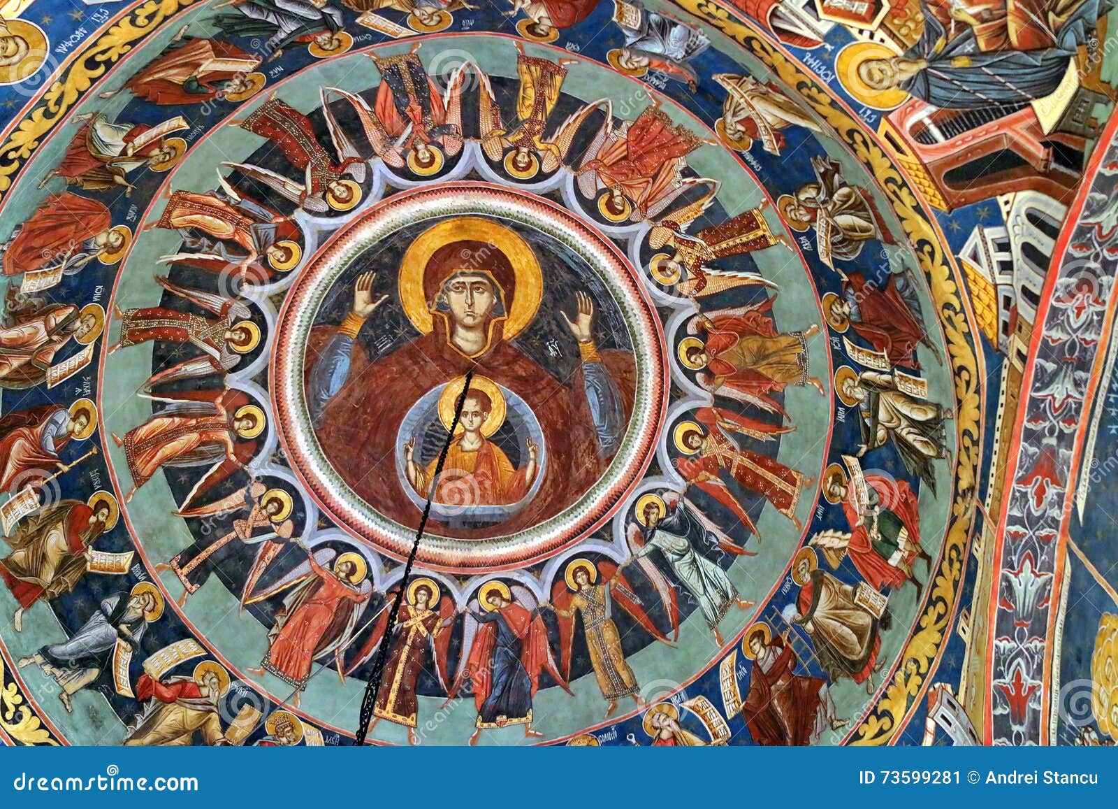 Fresco Mural En El Monasterio Del Humor Imagen de archivo - Imagen de ...