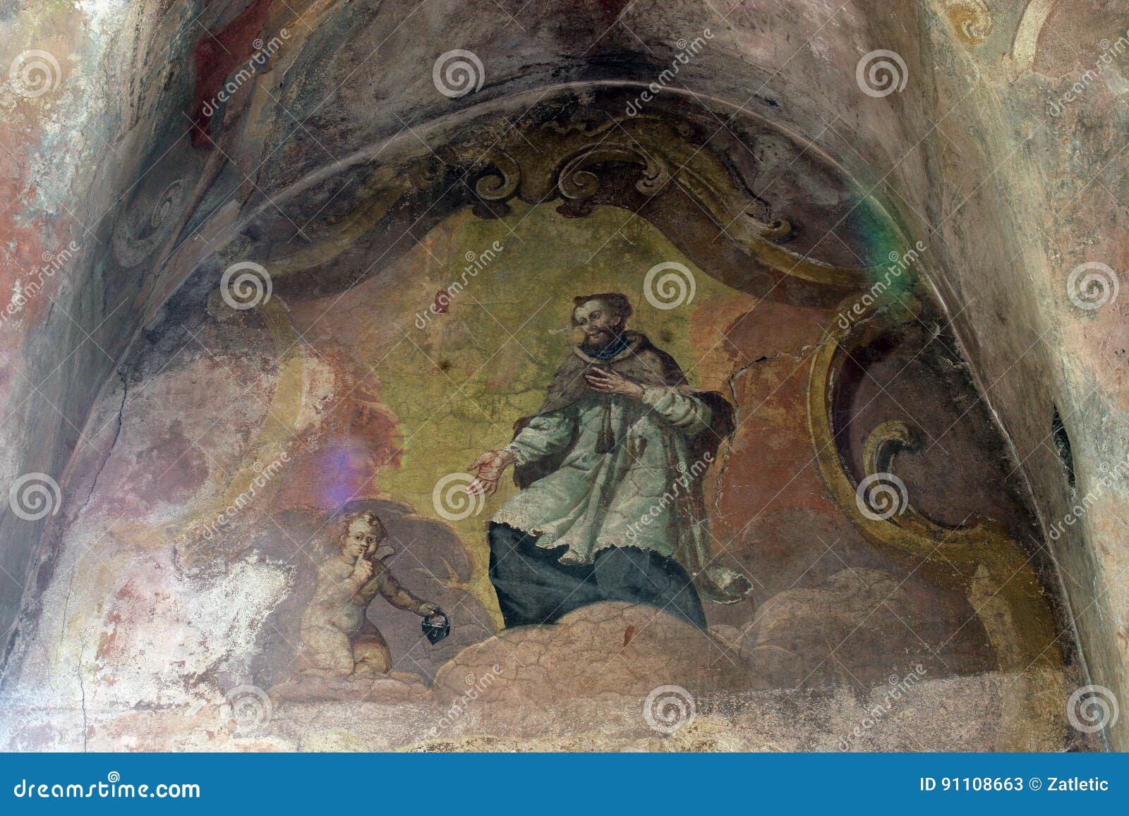 Fresco Paintings in the Church Stock Image - Image of figure, artwork ...