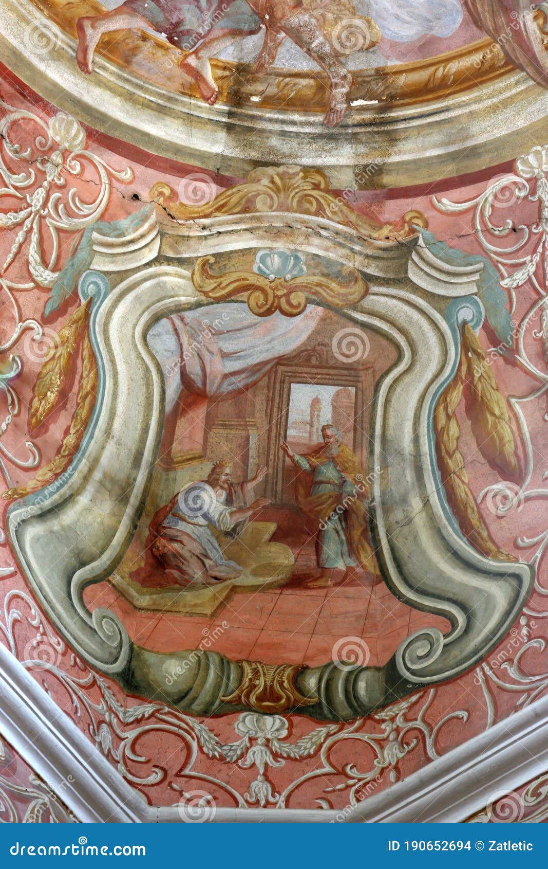 Fresco Paintings in the Old Church Editorial Stock Image - Image of ...