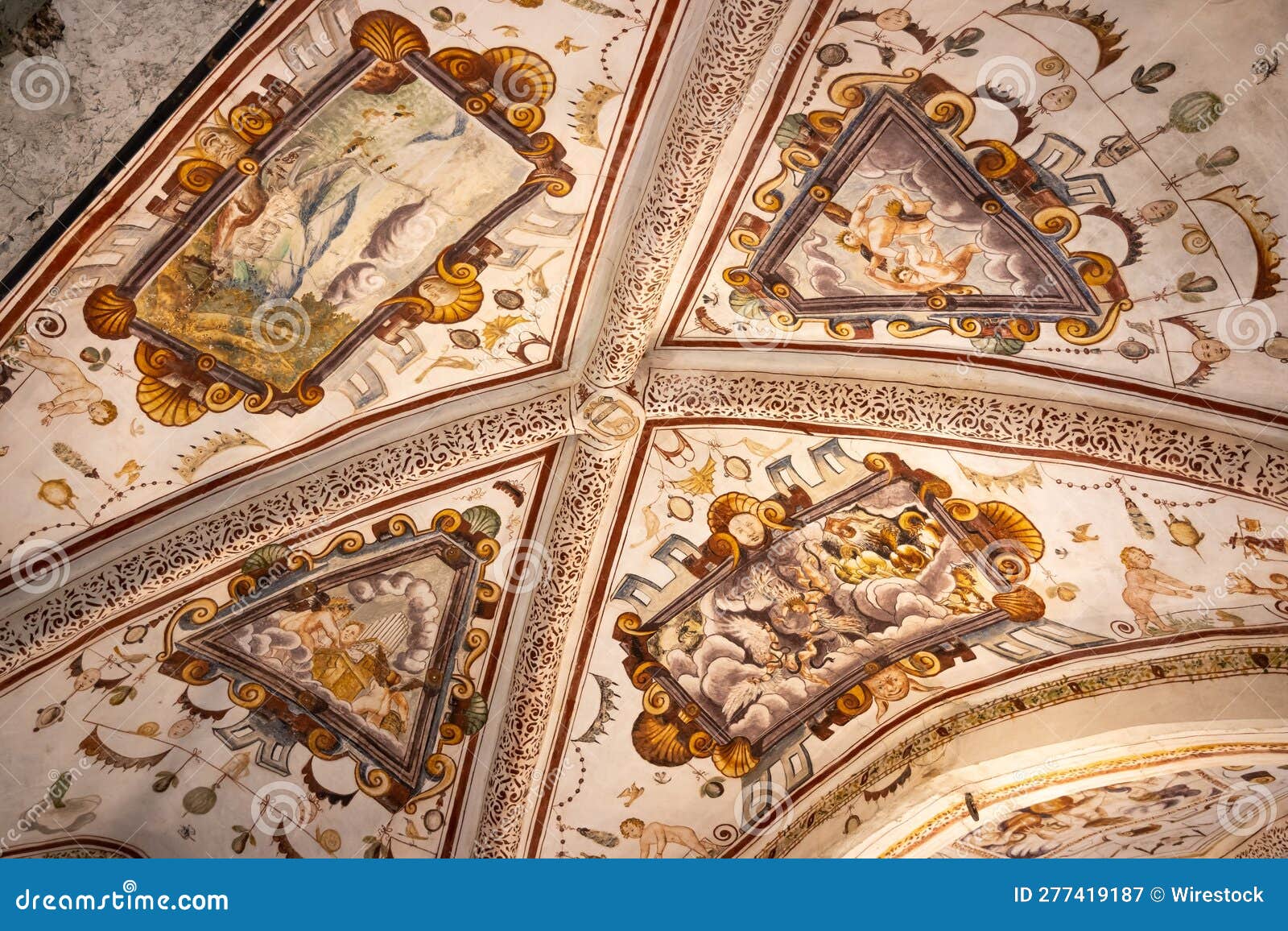 Frescoed Ceilings Inside the Castle of Grinzane Cavour, Unesco Heritage ...