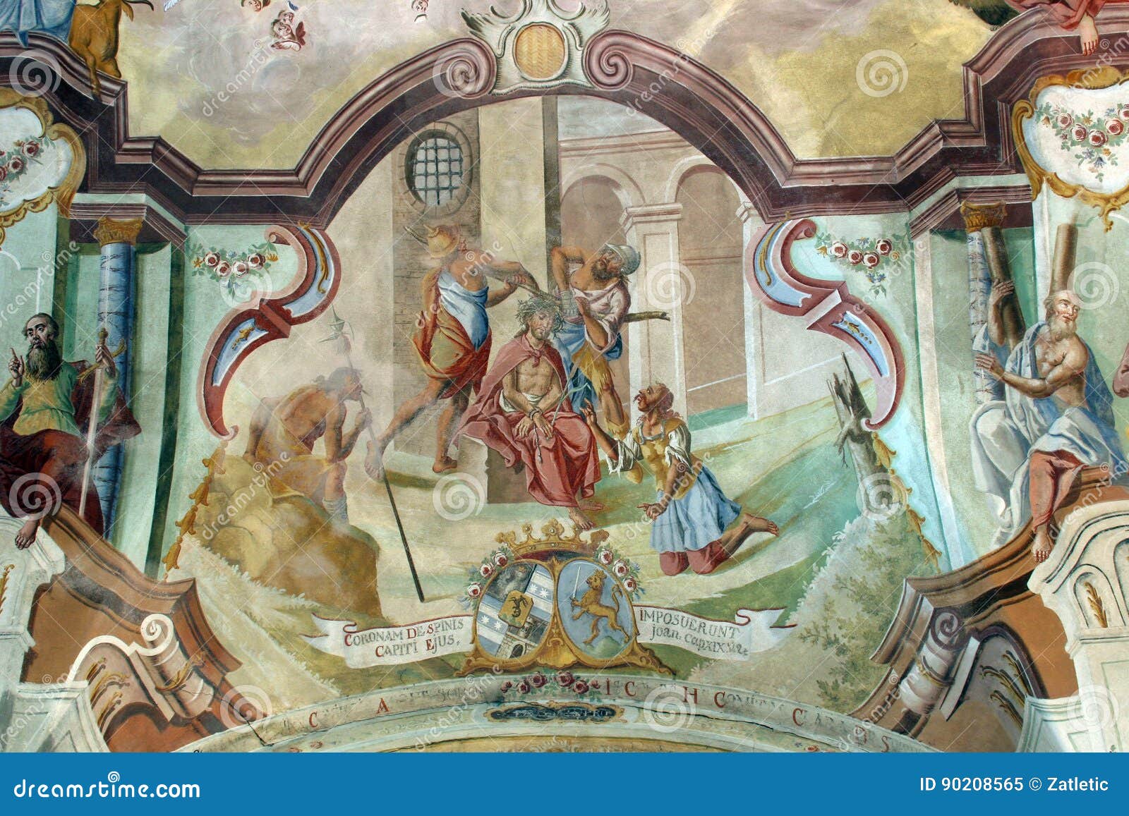 Frescoes with Scenes of the Passion of Jesus Stock Image - Image of ...