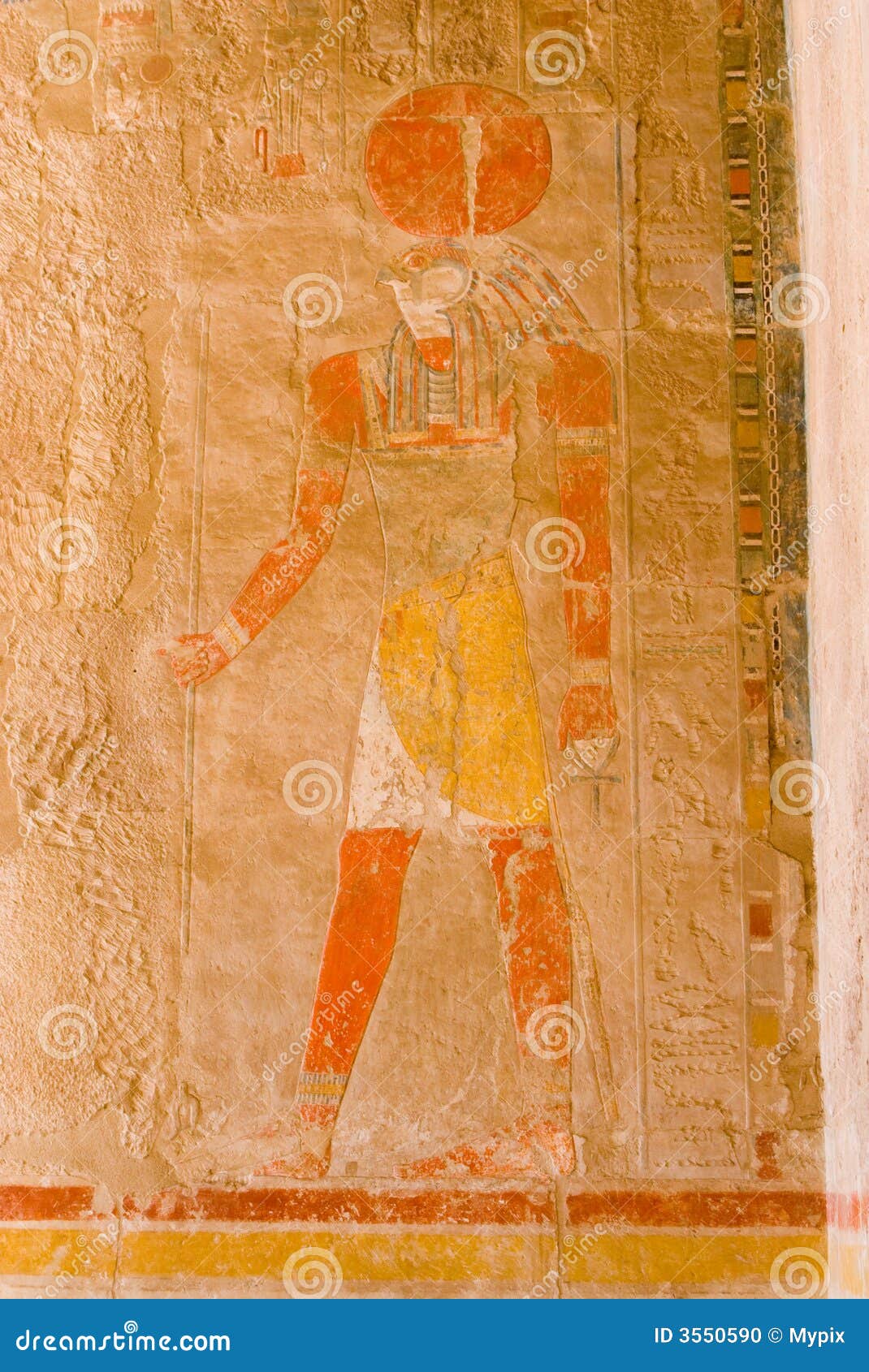 Frescos of Medinat Habu stock photo. Image of destination - 3550590