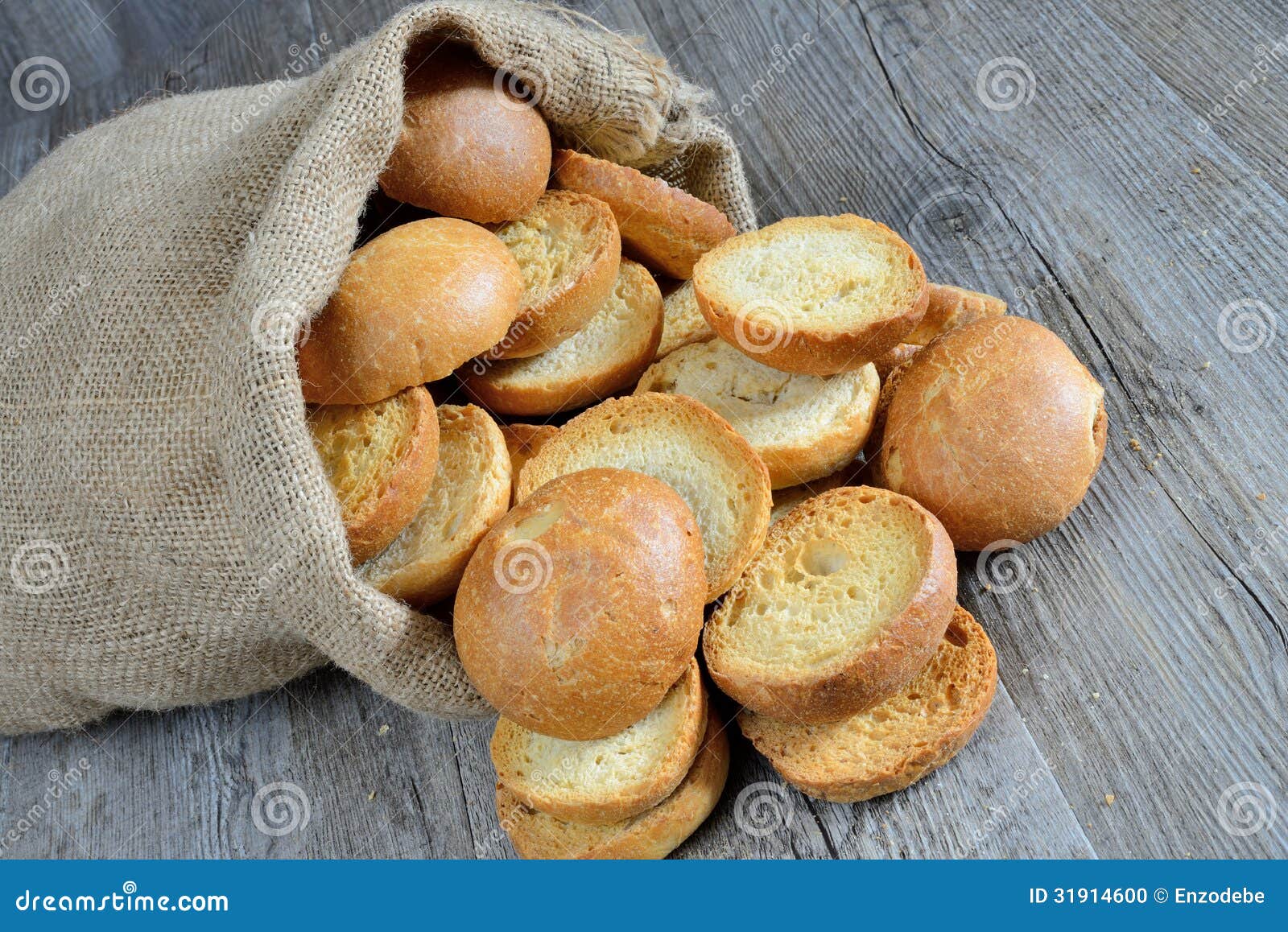 Freselle of bread in sack stock photo. Image of nutritious - 31914600