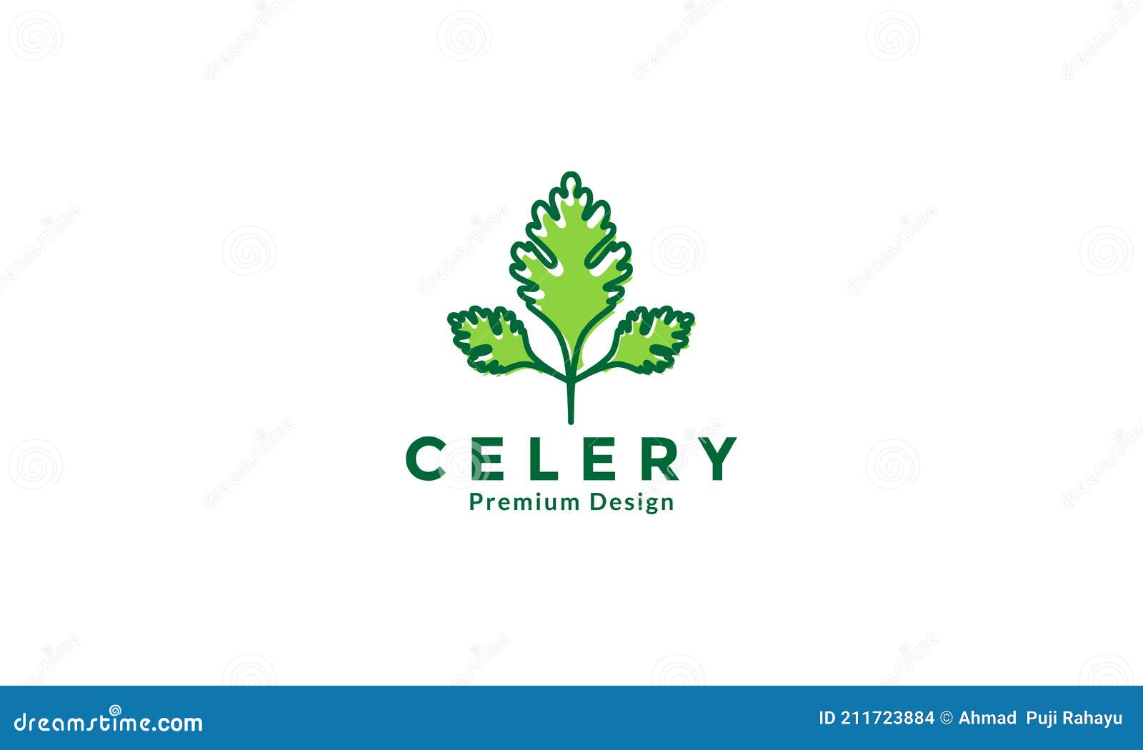 Celery Leaf Logo. Round Linear Of Celery On White Vector Illustration ...
