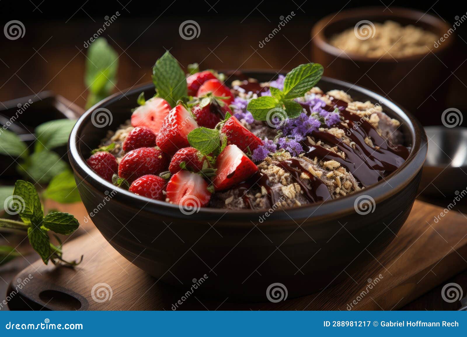 Fresh Acai Bowl with Strawberries and Granola., Generative IAFresh Acai ...