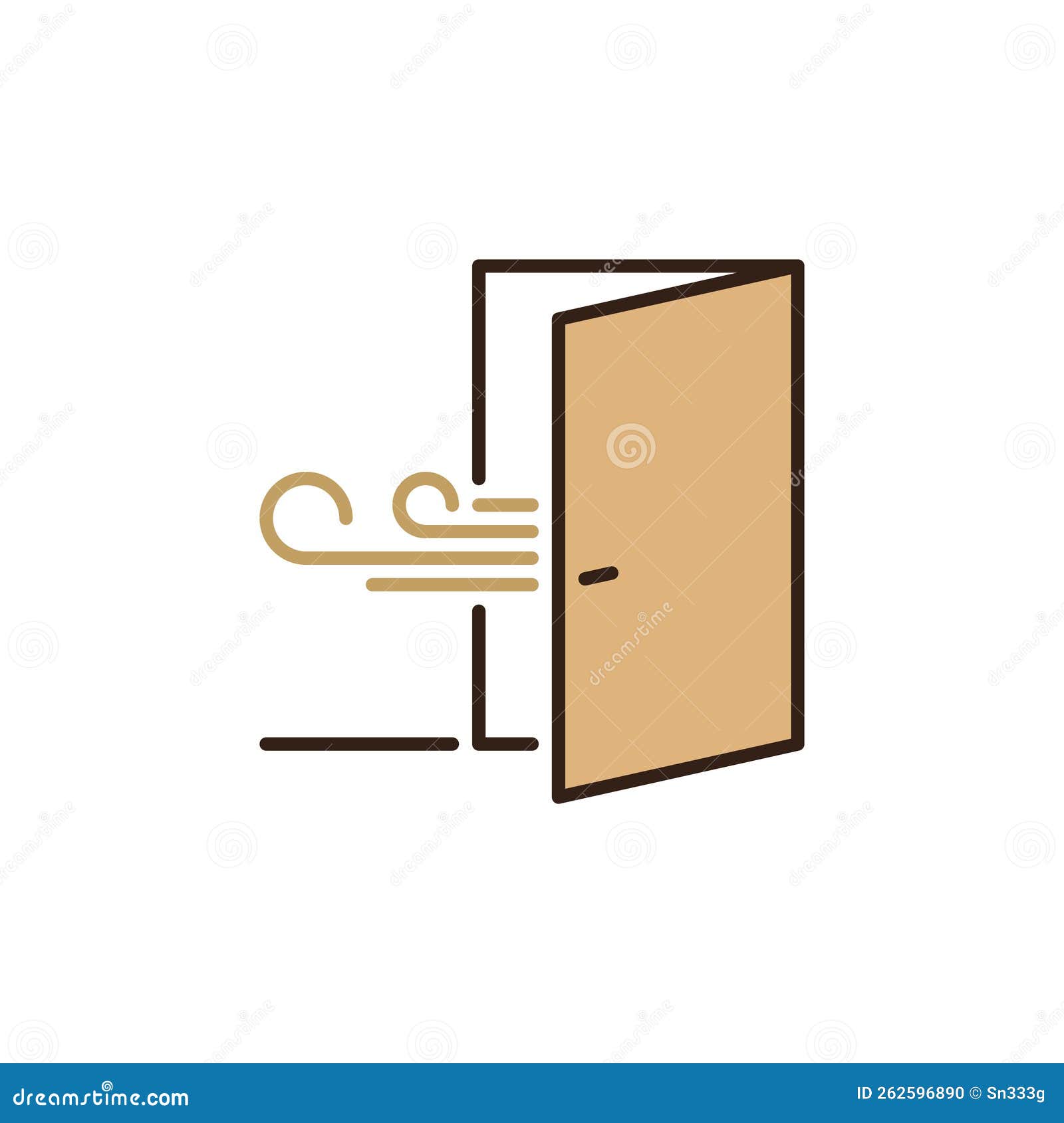 Fresh Air from Open Door Vector Concept Colored Icon or Sign Stock ...