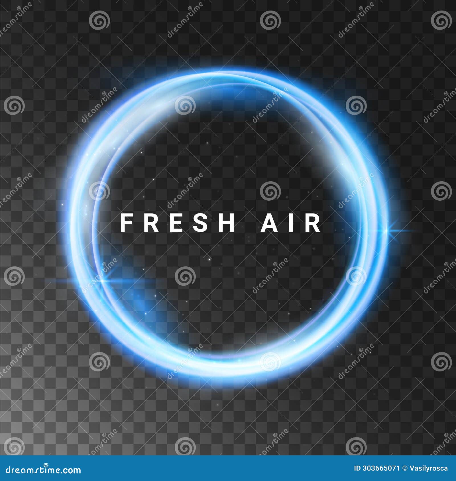 Fresh Air Round Circle Wind Movement Vector Wave Isolated. Spa Fresh ...