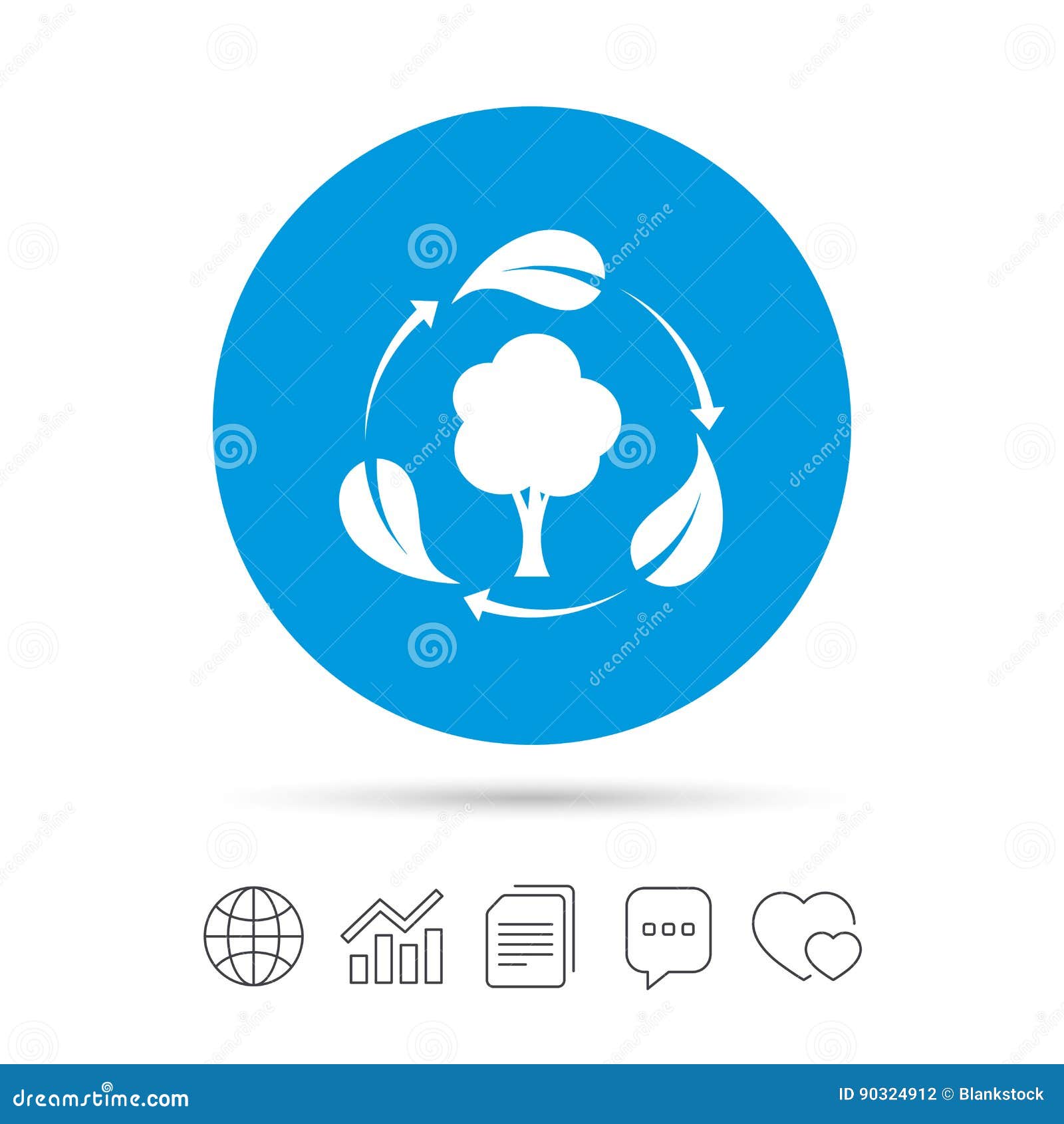 Fresh Air Sign Icon. Forest Tree with Leaves. Stock Vector ...