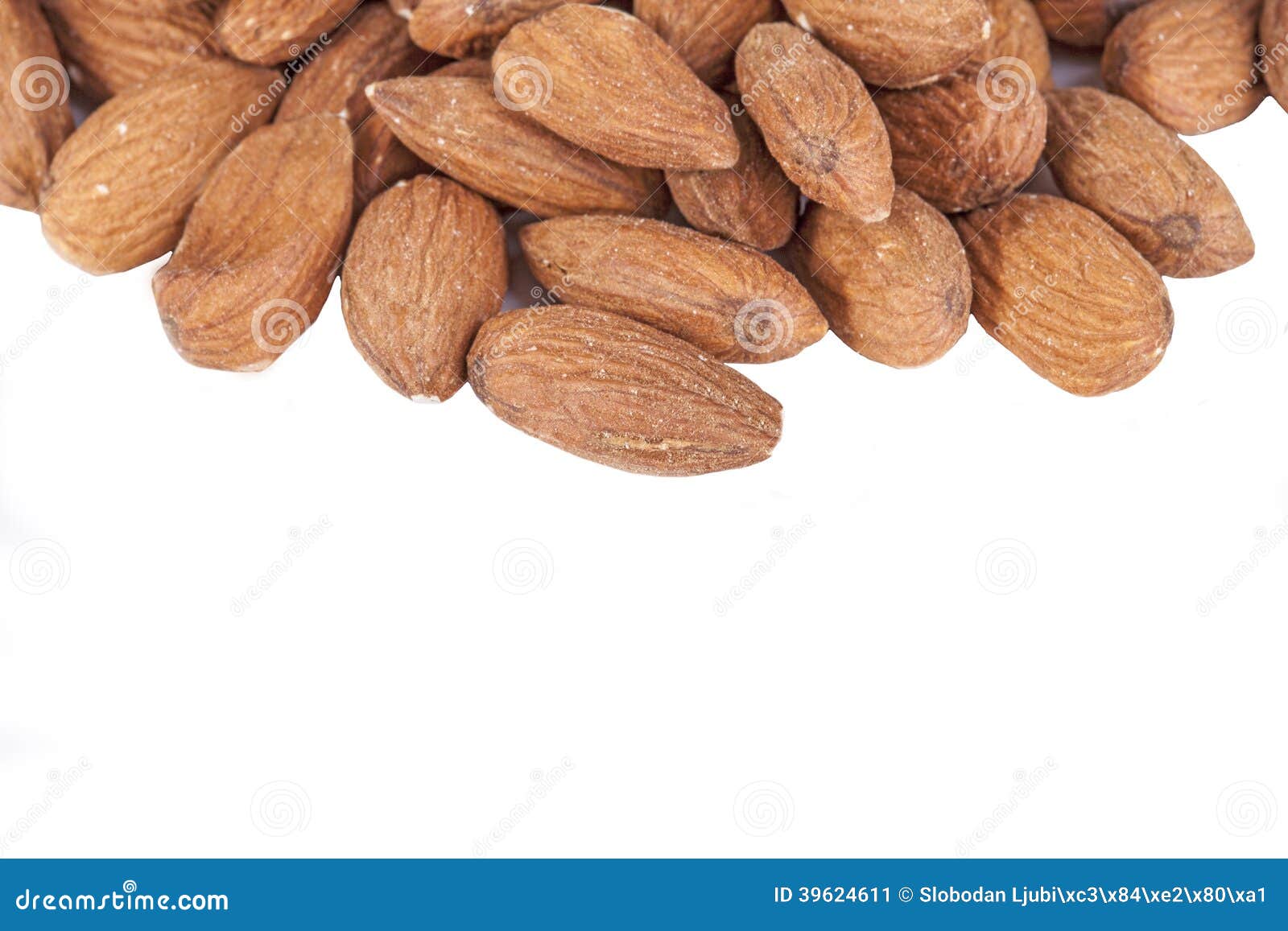 Fresh almonds isolated stock image. Image of protein - 39624611