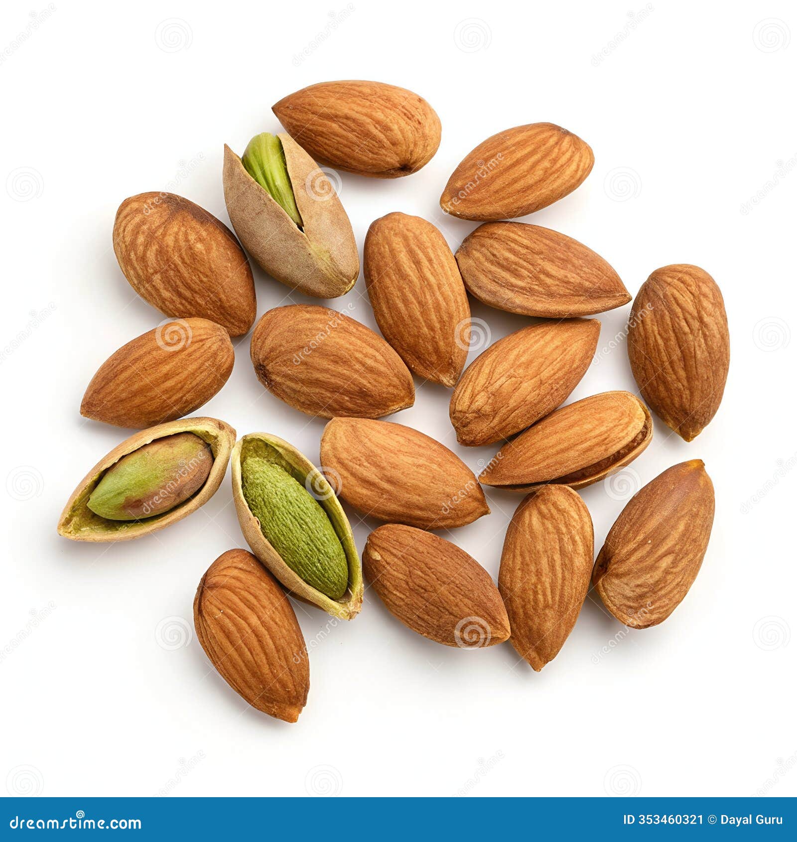 Fresh Almonds Isolated on White Background Stock Illustration ...