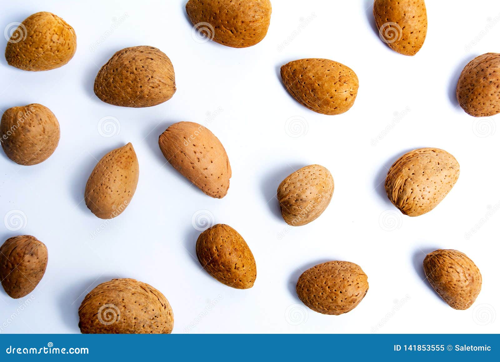 Fresh Almonds on White Flat Lay Stock Image - Image of ingredient ...