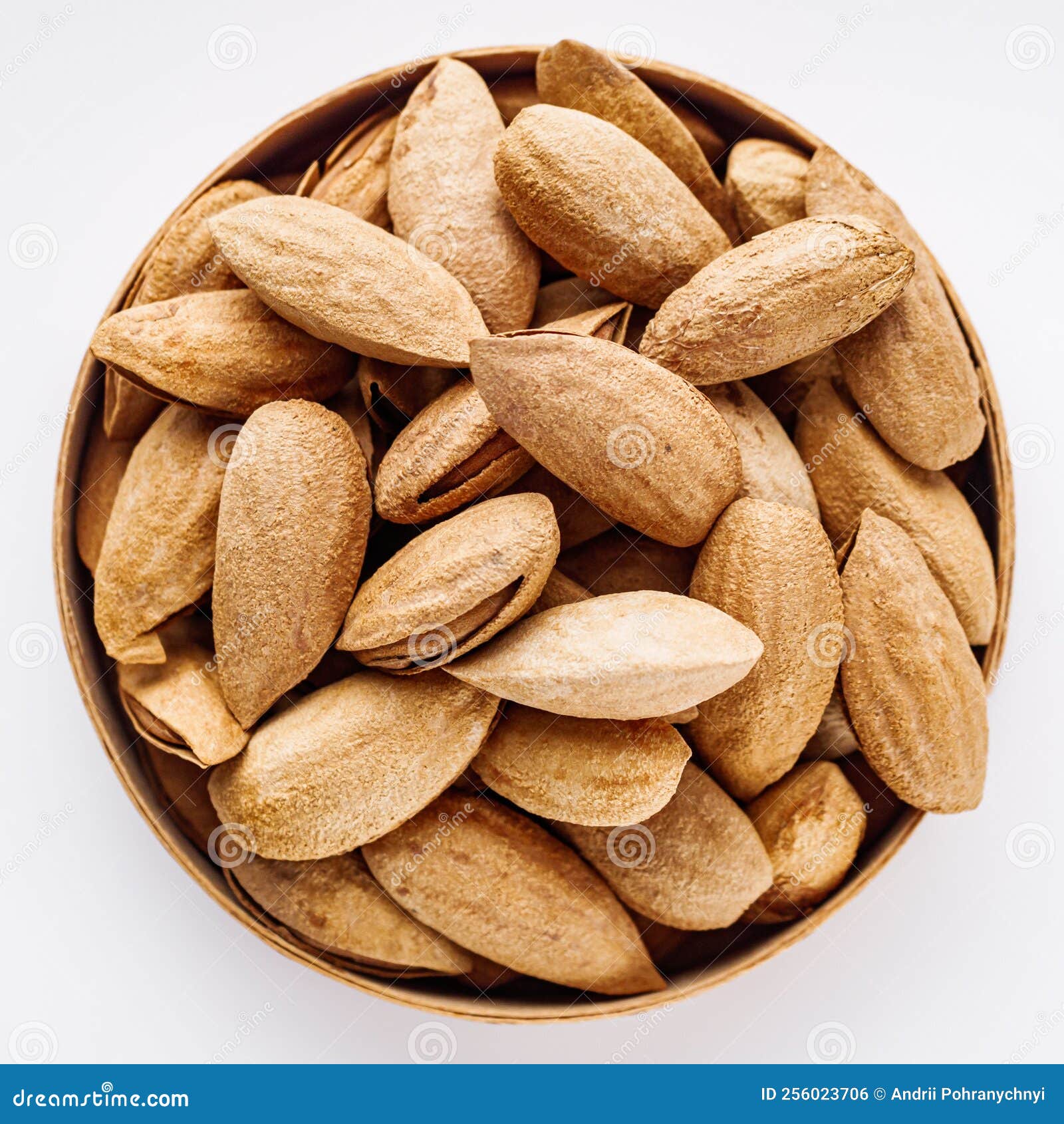 Fresh Almonds in Shell on a White Background Stock Photo - Image of ...