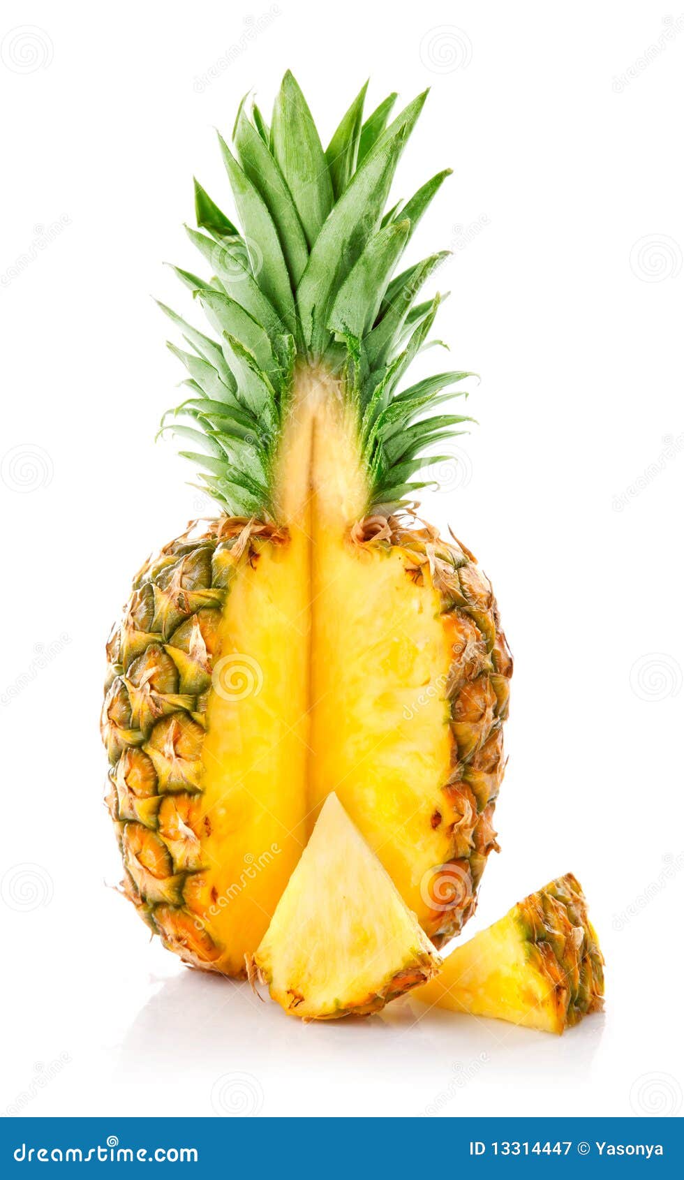 Fresh Ananas Fruit with Cut Stock Image - Image of tropical, isolated ...