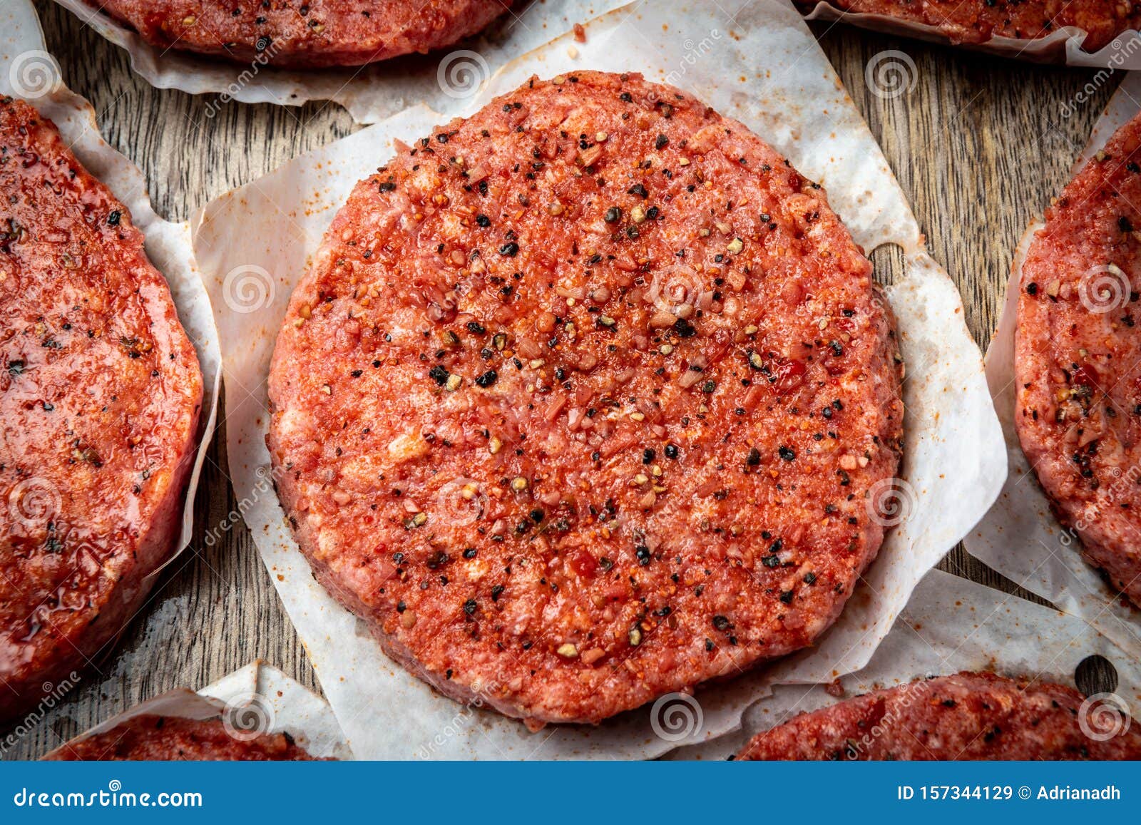 Fresh Angus Beef Burger Patties Stock Image - Image of shot, junk ...
