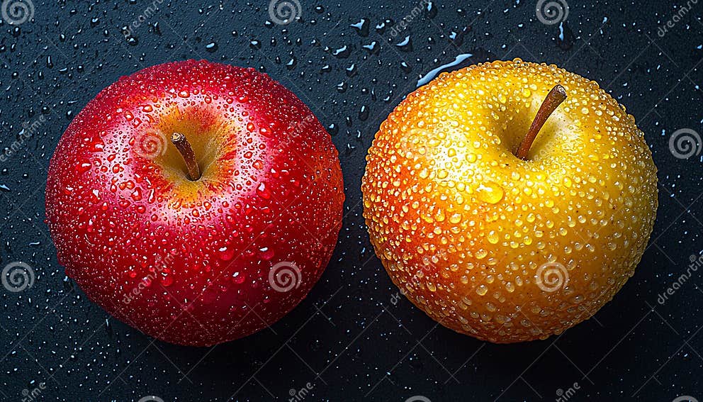 Fresh Apple Drop in Water, Vibrant Color Reflection Generated by AI ...
