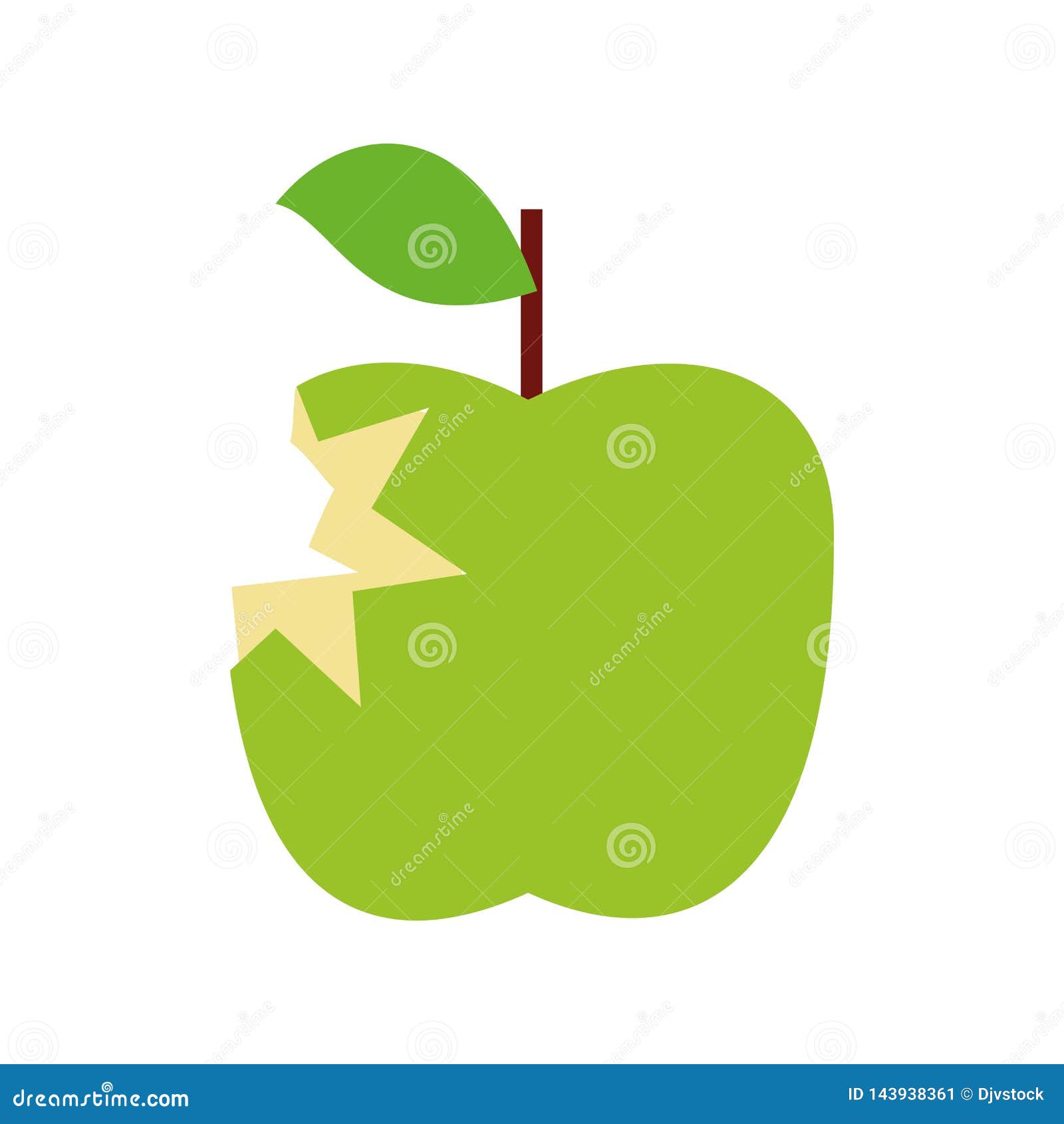 Fresh Apple Fruit with Bite Stock Illustration - Illustration of ...
