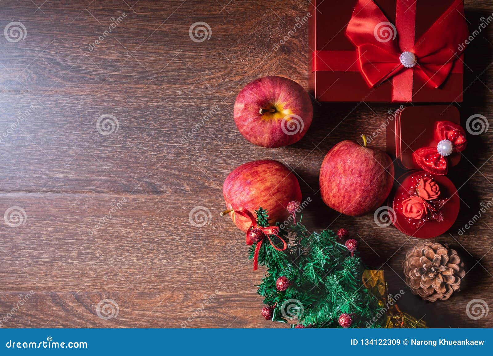 Fresh Apple and Christmas Day Stock Image - Image of shiny, green ...