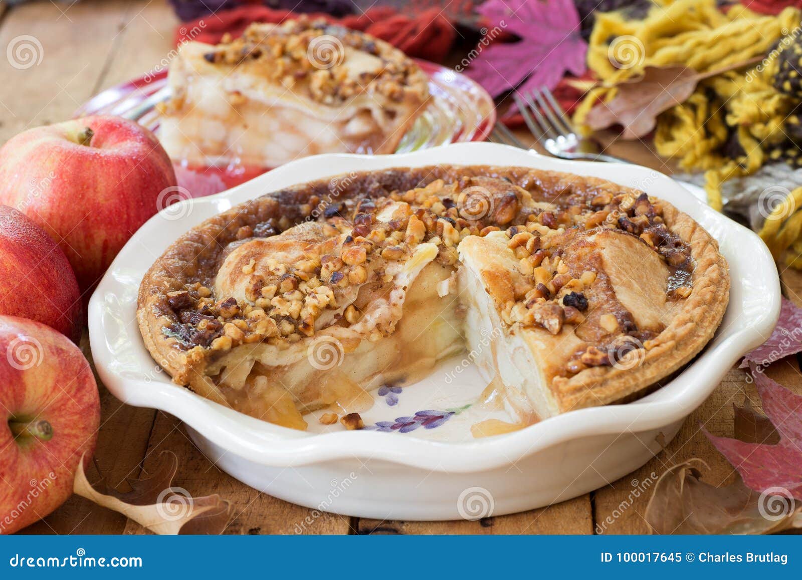 Fresh Apple Pie stock image. Image of nuts, dessert - 100017645