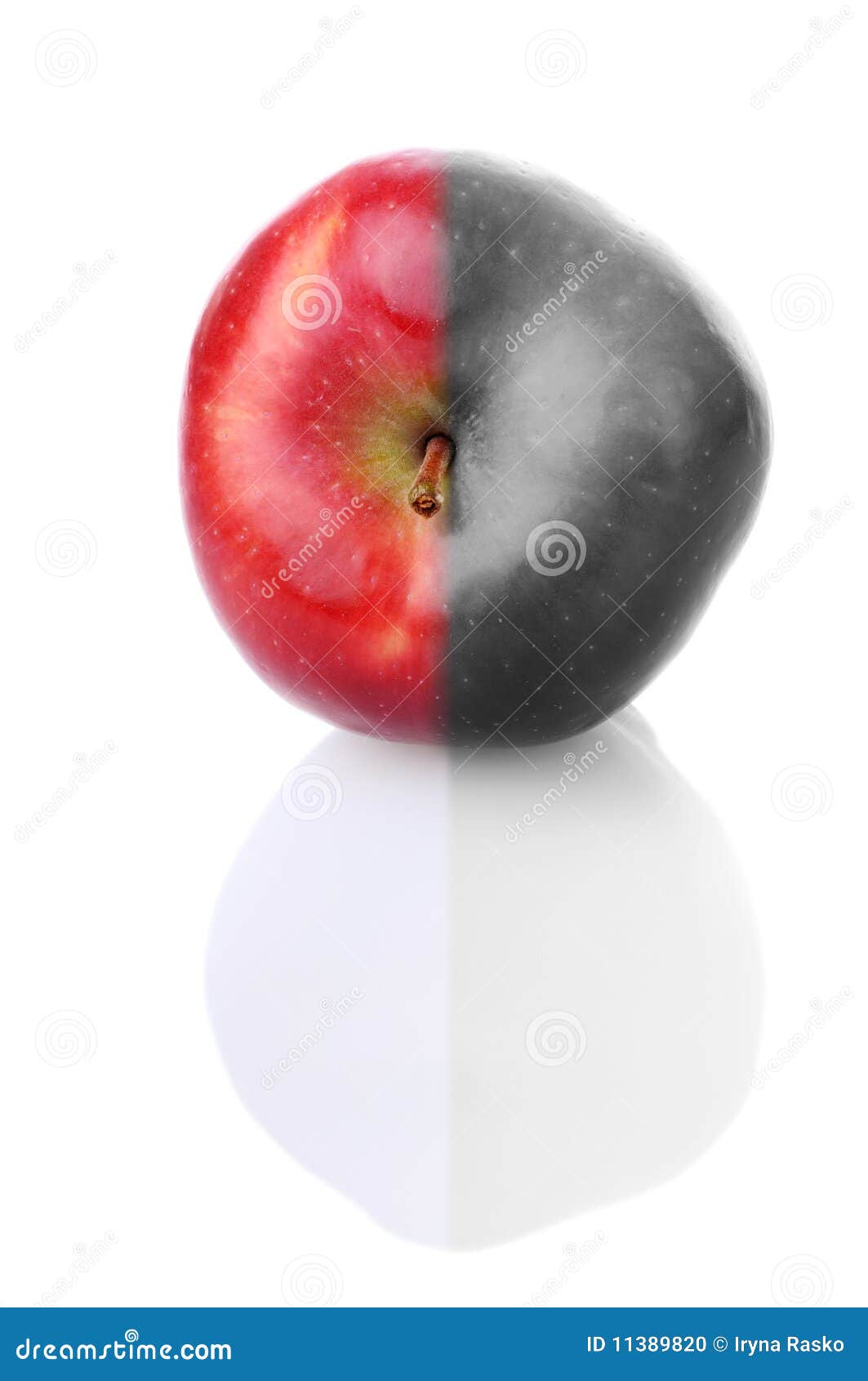 Fresh Apple with Red and Colourless Half Stock Photo - Image of color ...