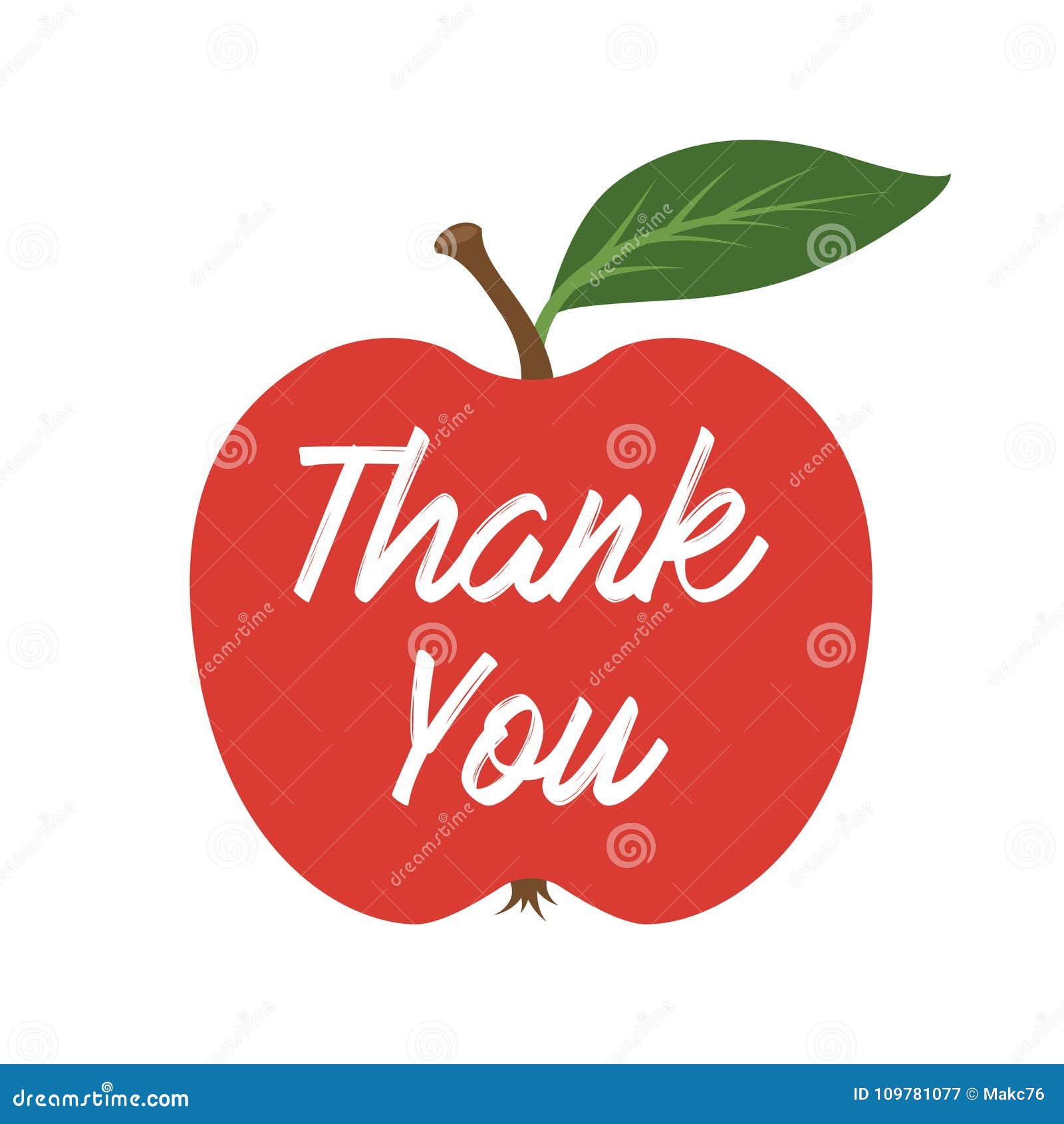 Fresh Apple with the Text THANK YOU. Stock Vector - Illustration of ...