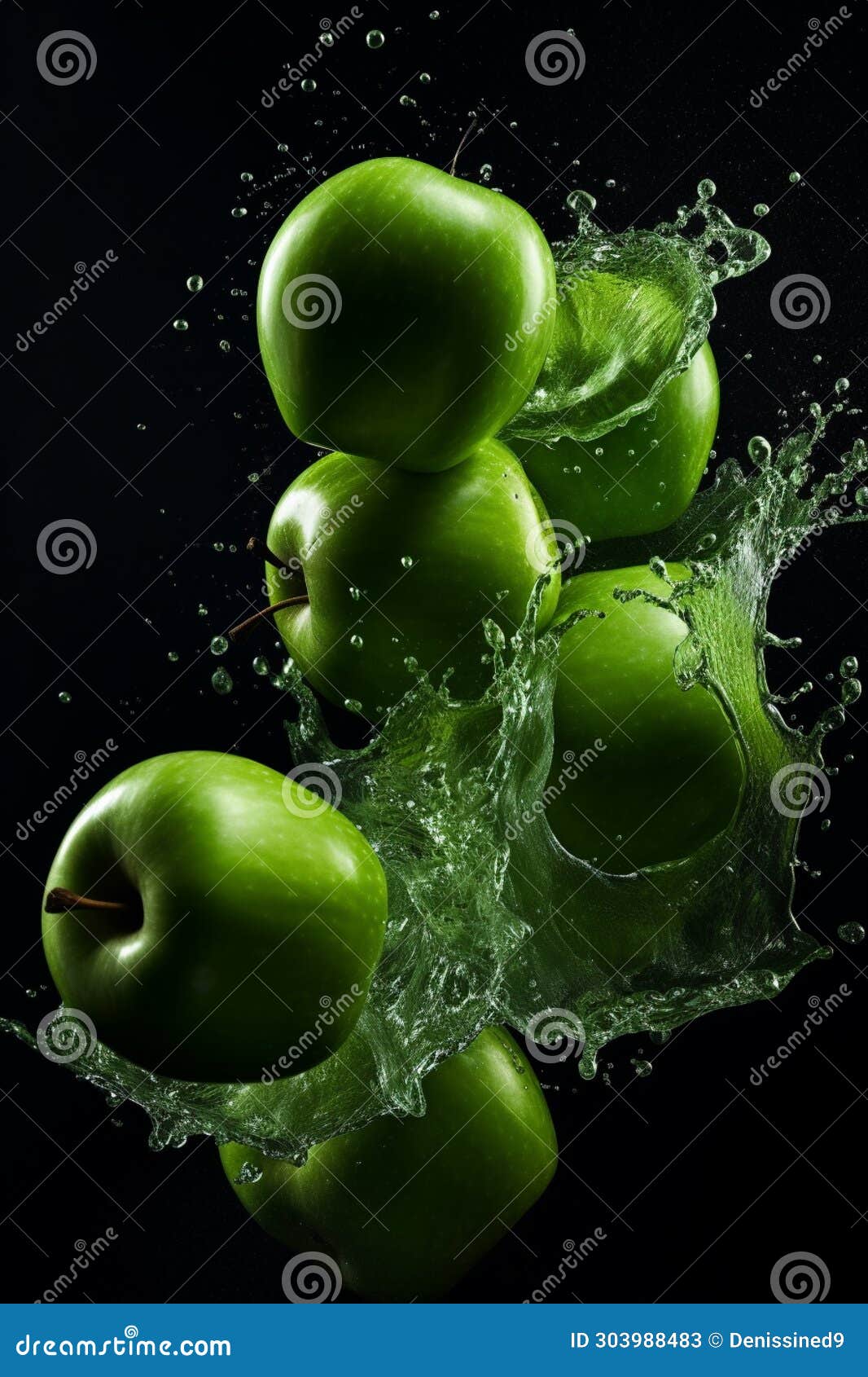 Fresh Apple with Water Splash Stock Illustration - Illustration of ...