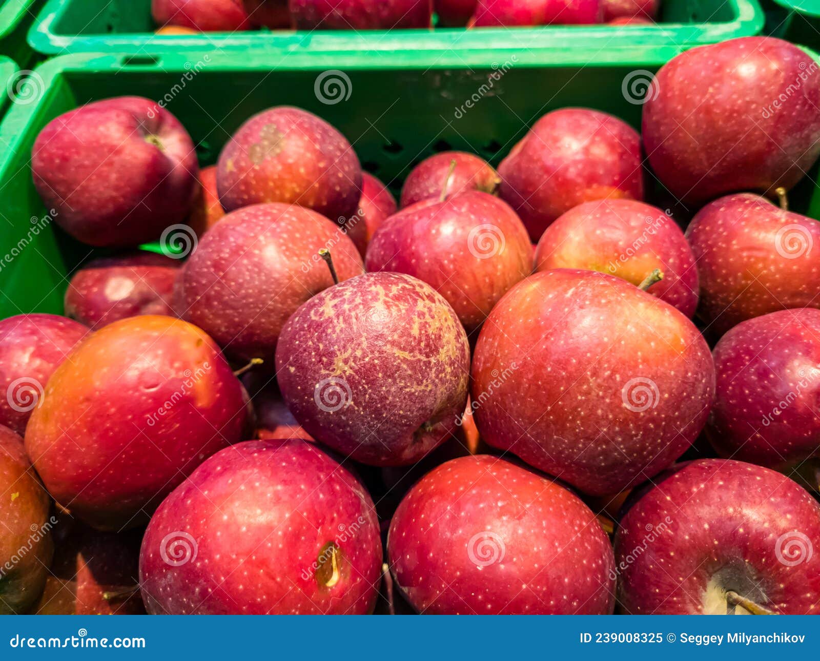 Fresh Apples are in a Box in the Store Stock Image - Image of store ...