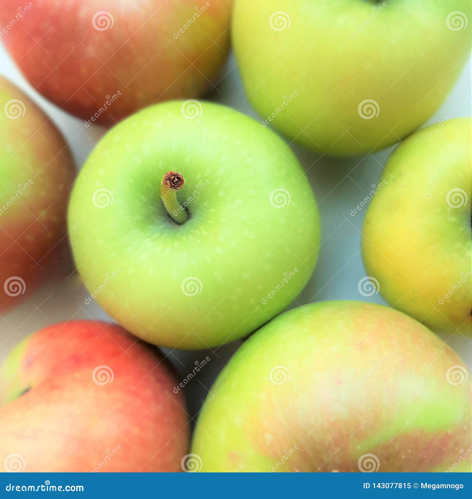 Fresh Apples of Different Colors on the Table Stock Image - Image of ...