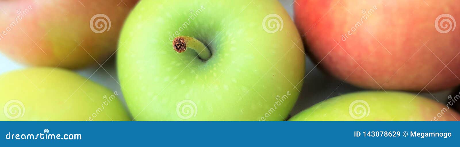 Fresh Apples of Different Colors on the Table Stock Image - Image of ...