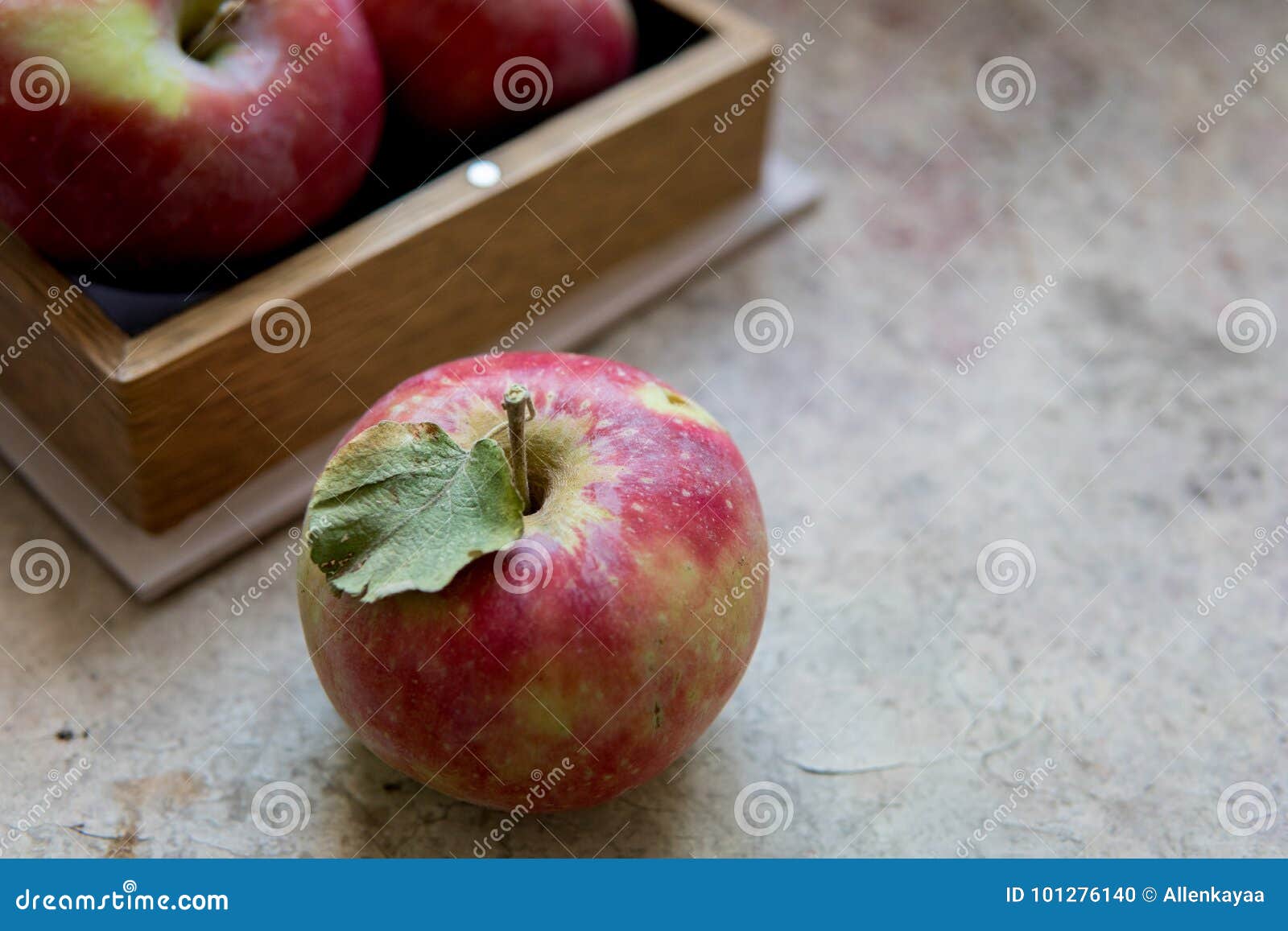 Fresh Apples with Pollen, Part of Apples in the Box Stock Photo - Image ...